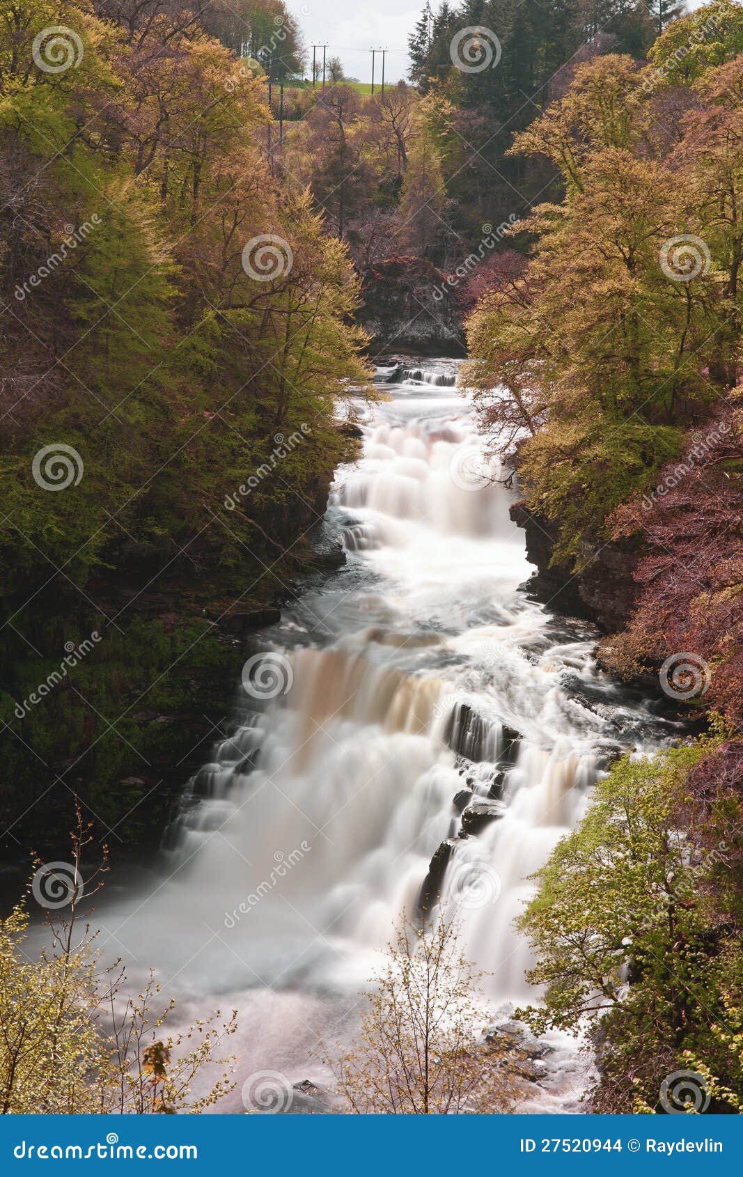 Water Flowing Over a Scottish Waterfall Stock Photo - Image of flood ...