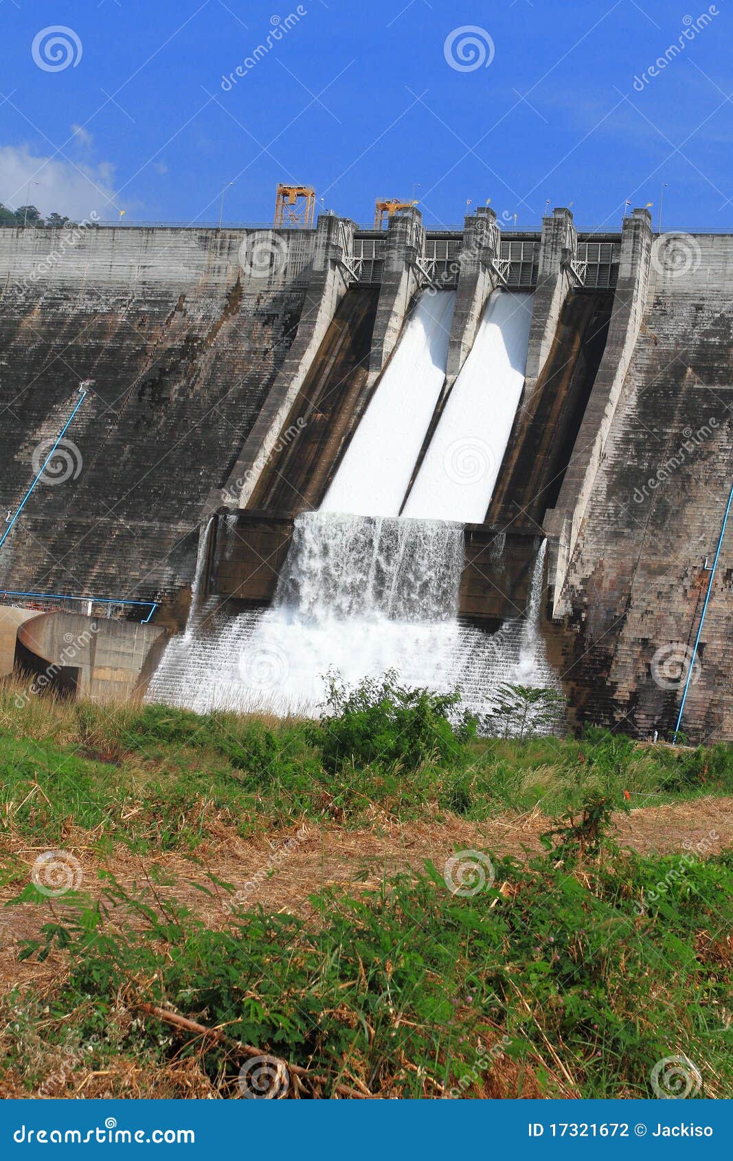 Water Flowing Over Spillway of a Dam Stock Photo - Image of bridge ...