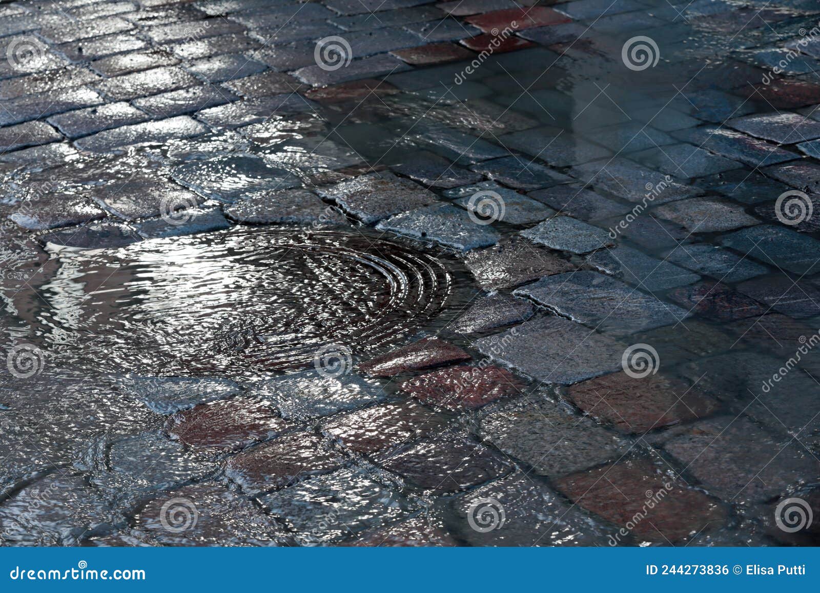 Water Flowing Over Street Inlet in Spring Stock Photo - Image of spring ...