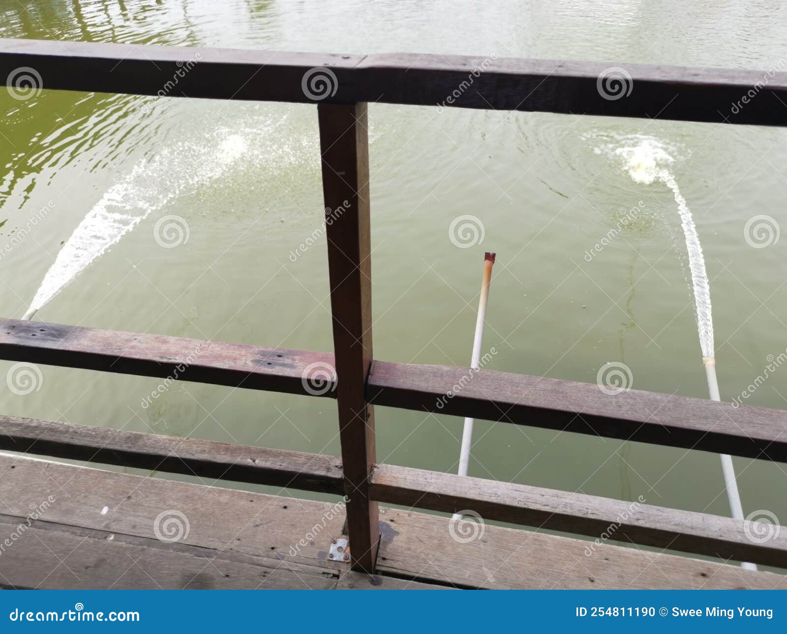 Water Flowing from PVC Pipe Line into the Pond. Stock Photo - Image of ...