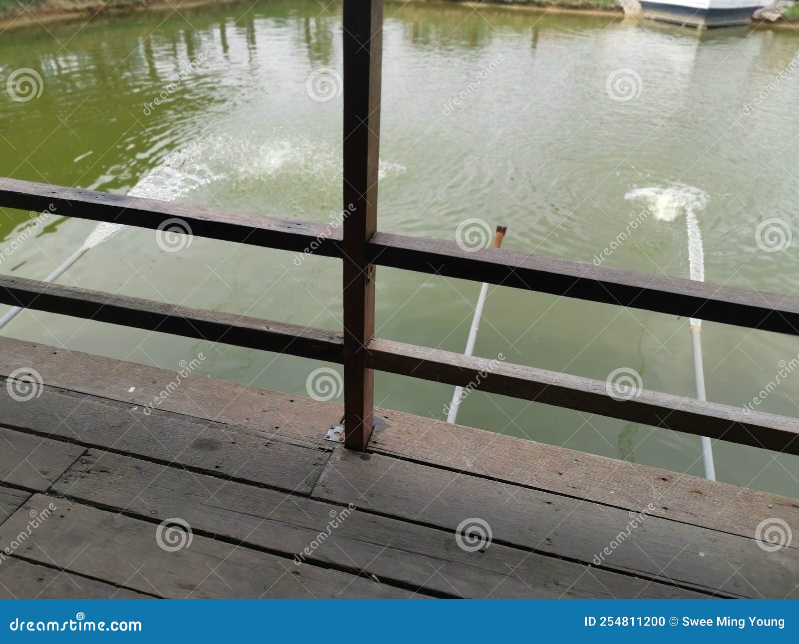 Water Flowing from PVC Pipe Line into the Pond. Stock Photo - Image of ...