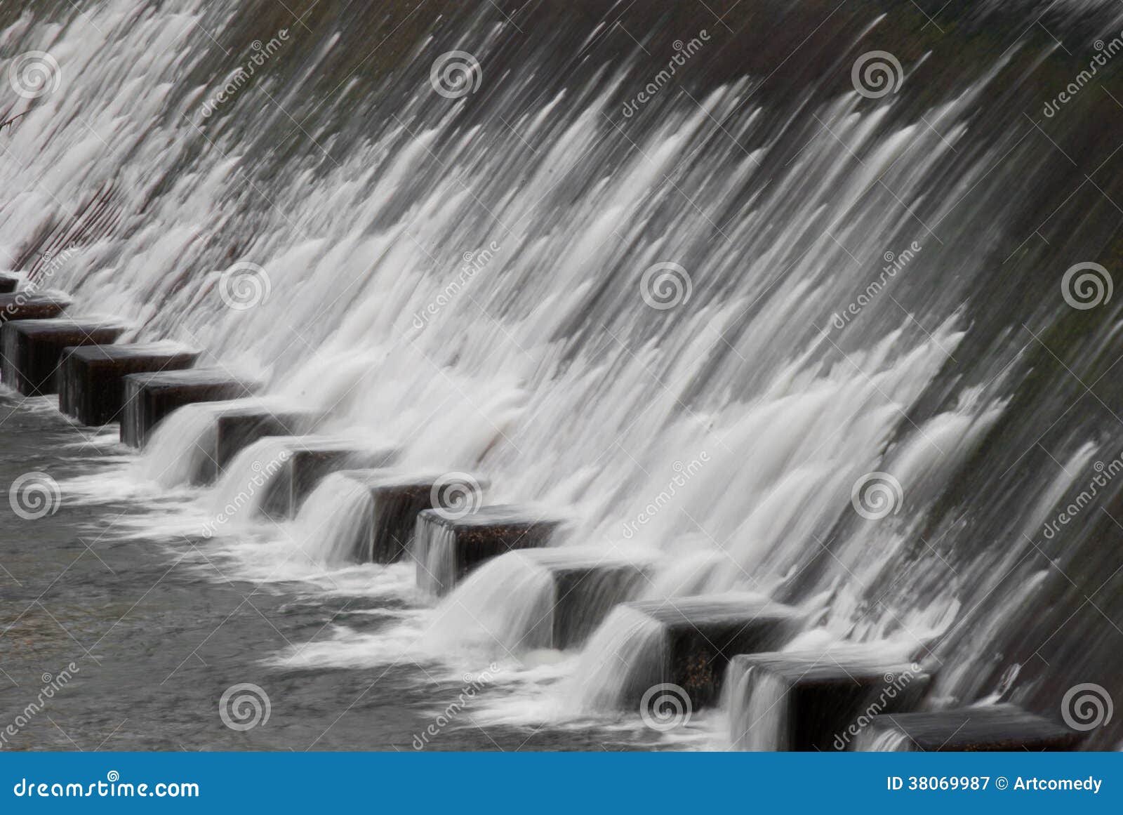 Water Flowing from Reservoir Sluice Stock Image - Image of construction ...