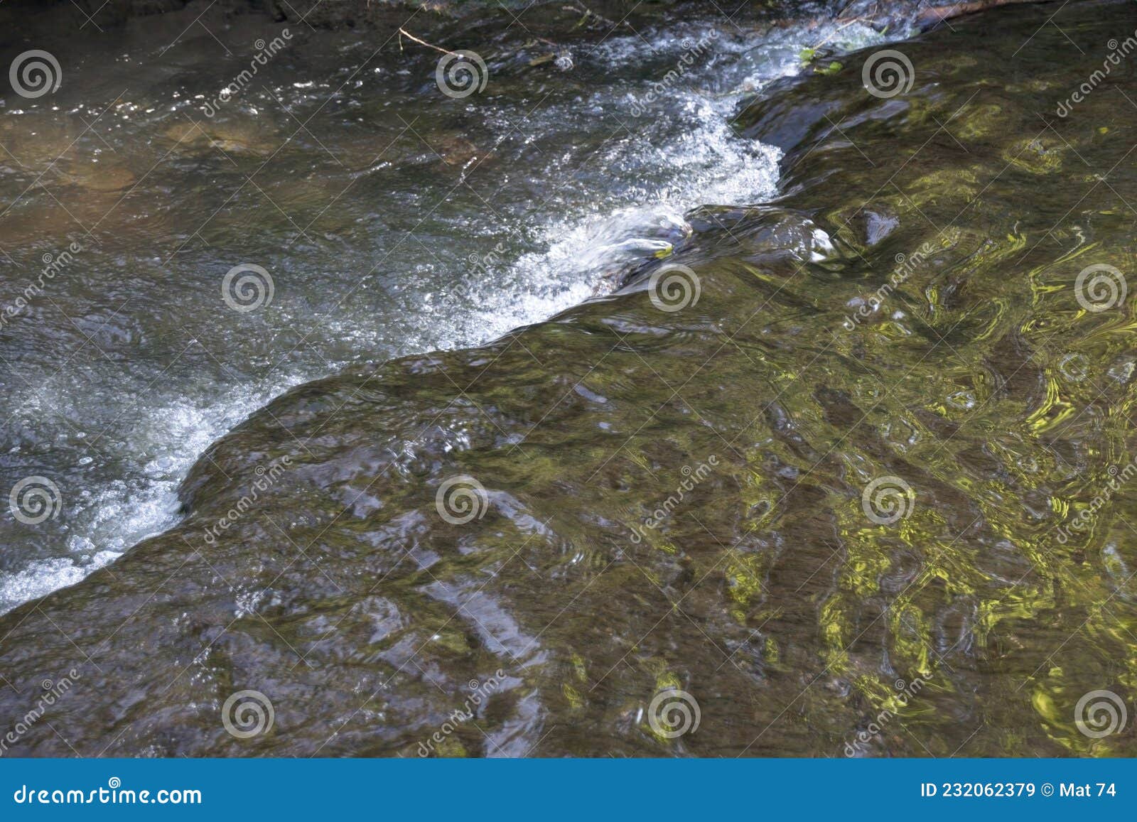 Water Flowing into the River Stock Image - Image of spring, flowing ...