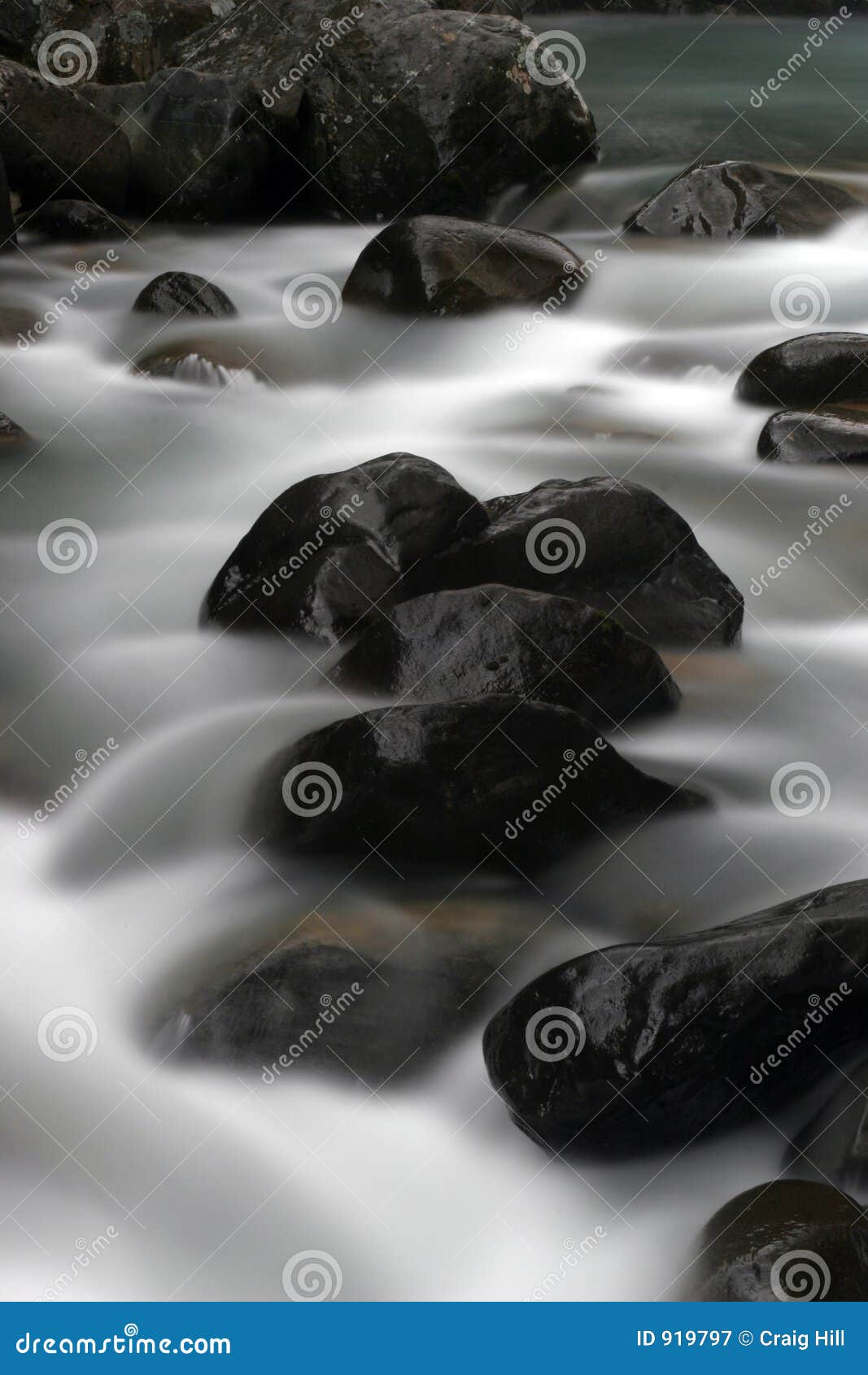 Water Flowing through Rocks Stock Image - Image of cascade, living: 919797