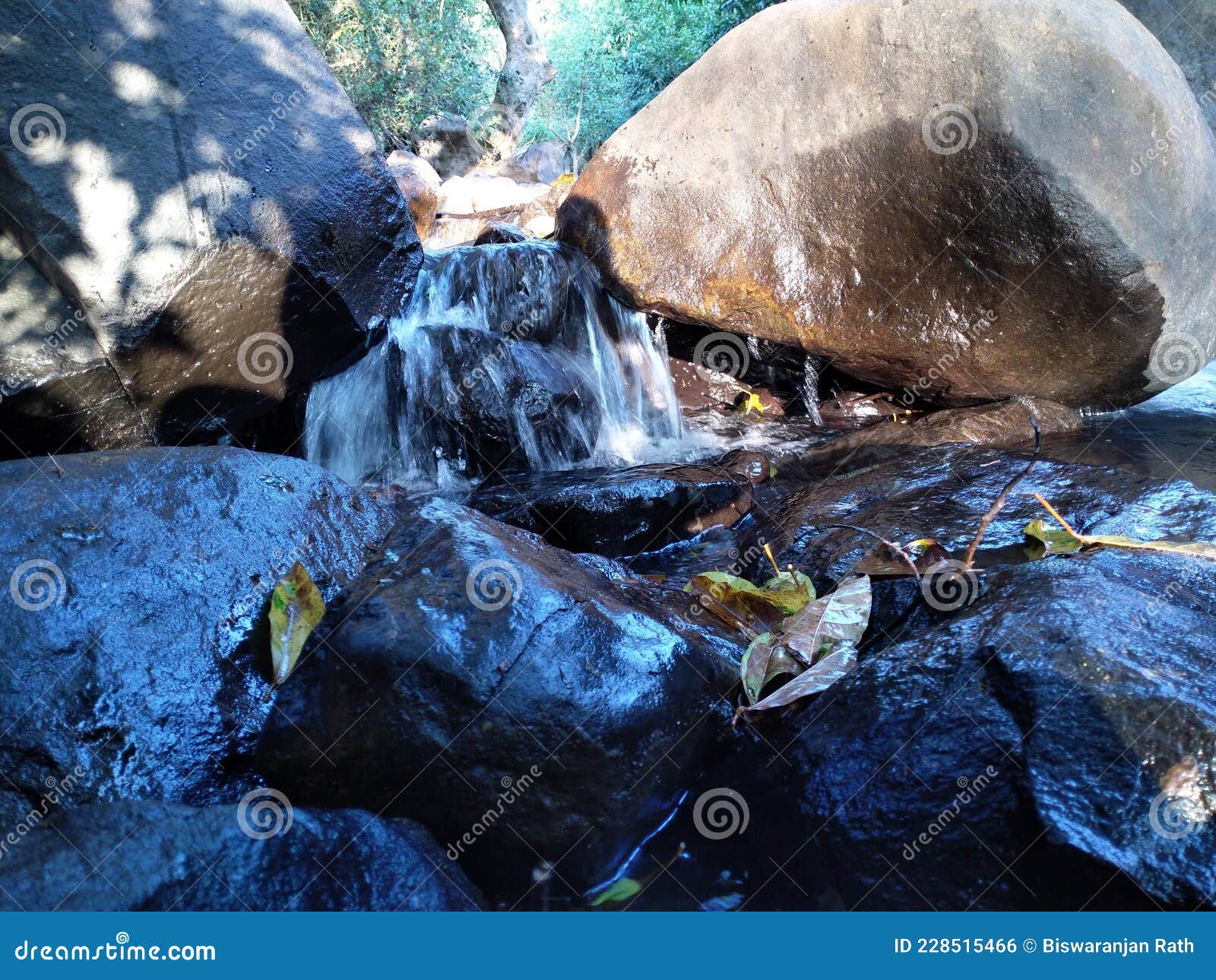 Water Flowing through Rocks in a Dramatic Way Stock Photo - Image of ...