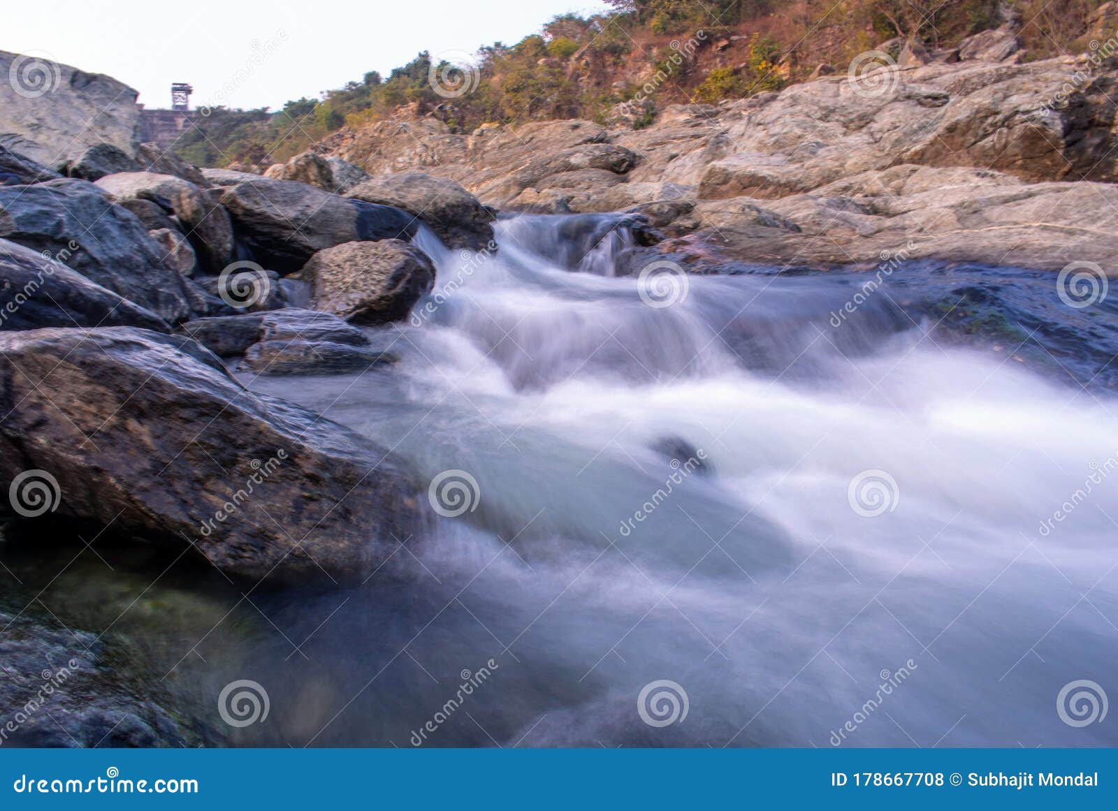 Water Flowing between the Rocks Released from Maithon Dam Stock Photo ...
