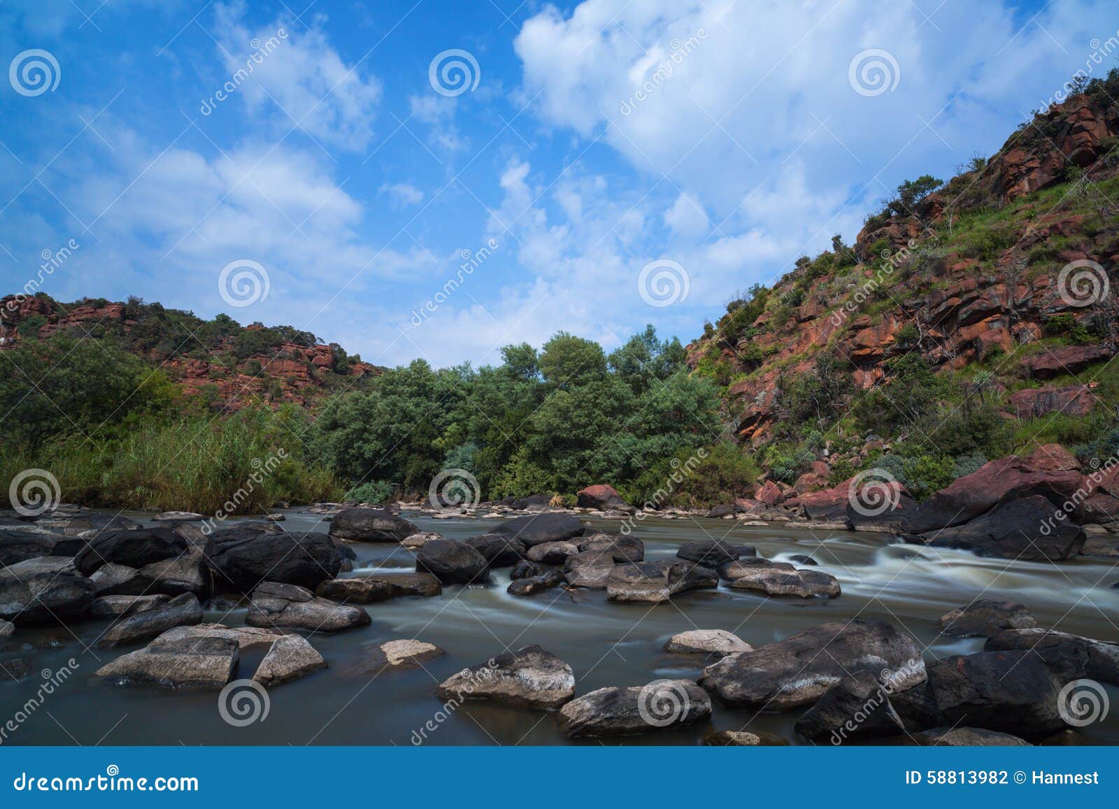 Water Flowing between the Rocks Stock Photo - Image of grass, outdoor ...