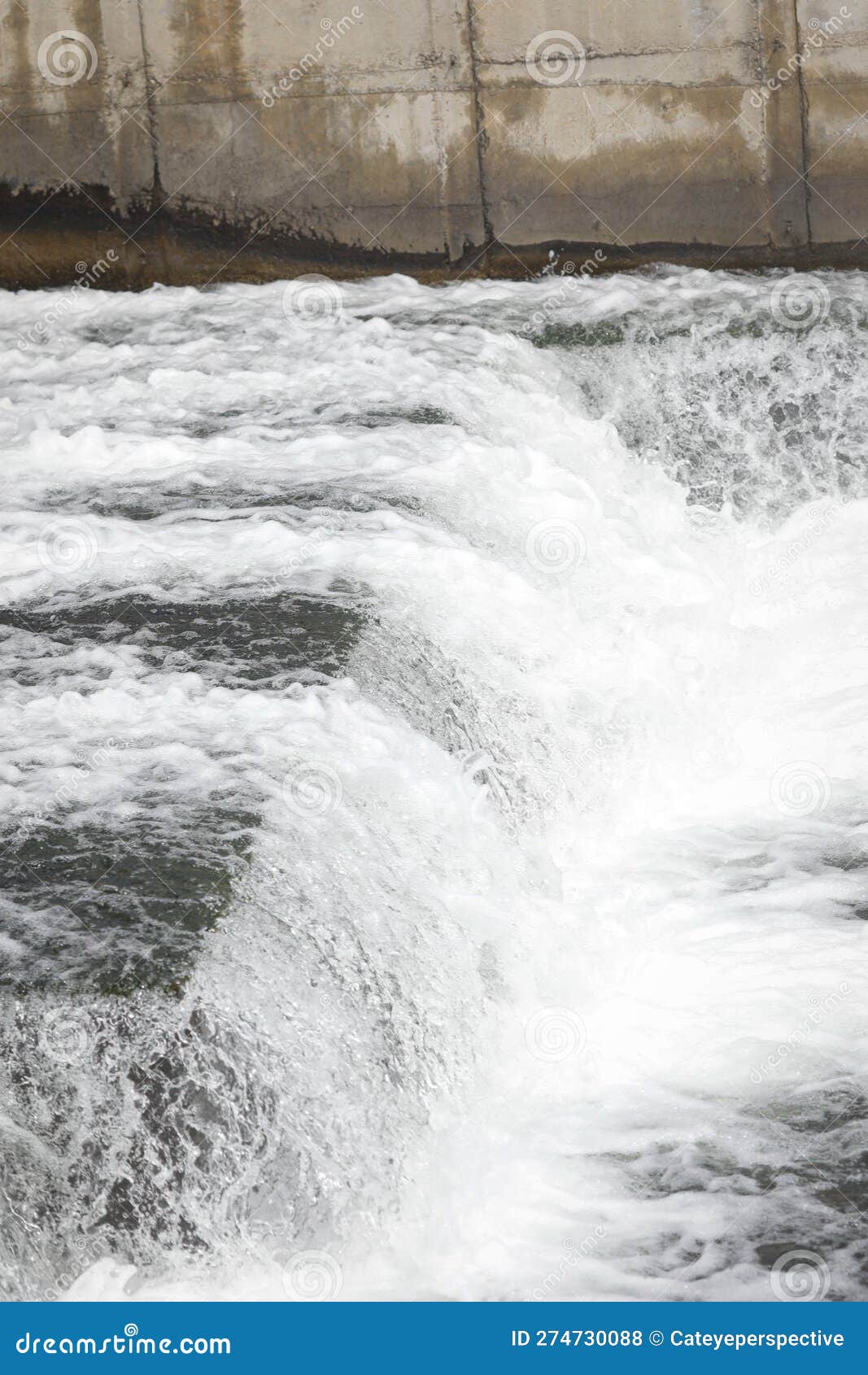 Water Flowing through a Sluice on a Concrete Man Made River Stock Photo ...