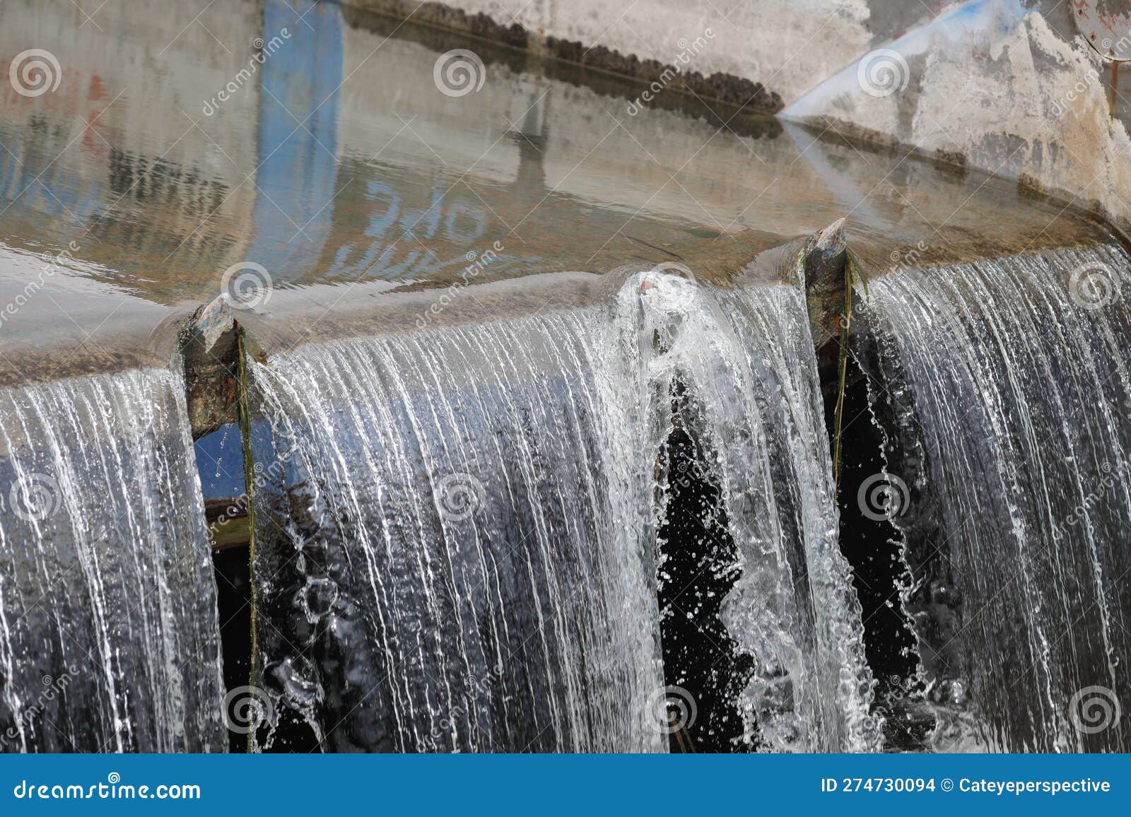 Water Flowing through a Sluice on a Concrete Man Made River Stock Photo ...