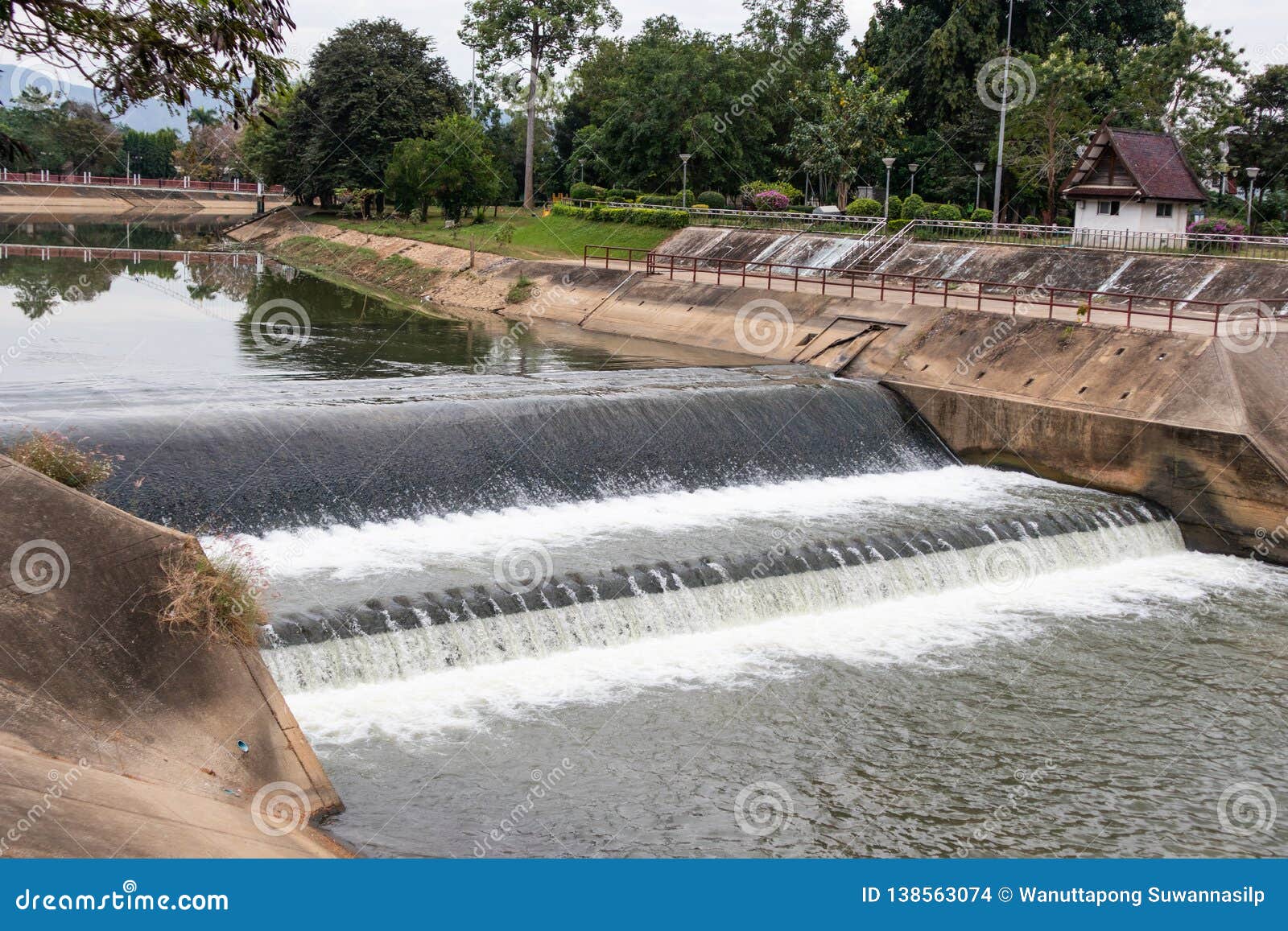 Water Flowing from Small Dam Stock Photo - Image of flow, ecology ...