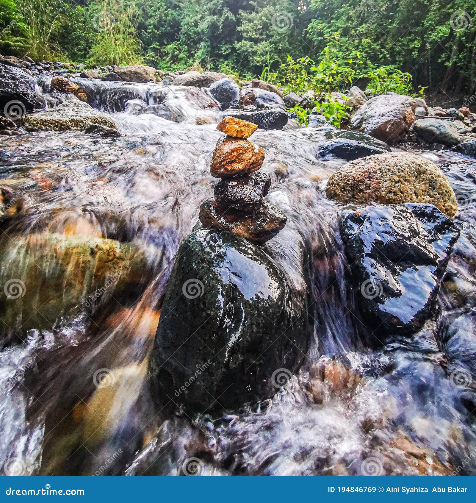 Water Flowing between Stones in the River Stock Image - Image of ...