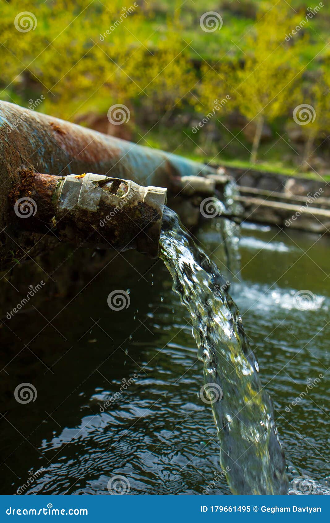 Water Flowing into a Stream, Water Flowing into the River Stock Image ...