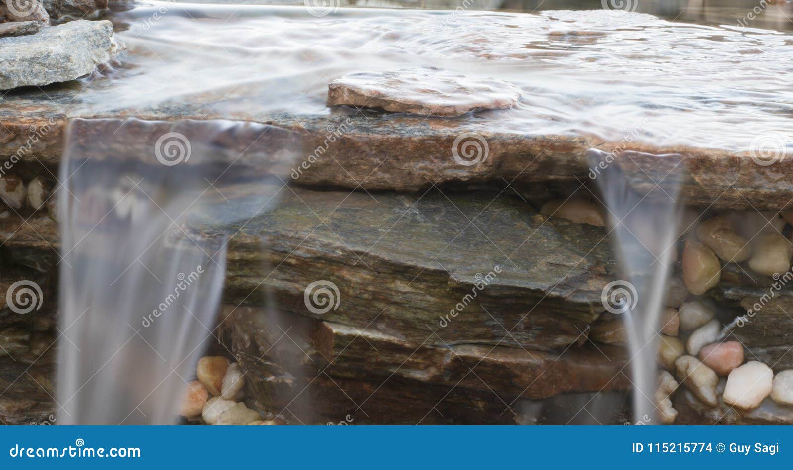 Water Flow Split on a Small Waterfall Stock Photo - Image of relaxing ...