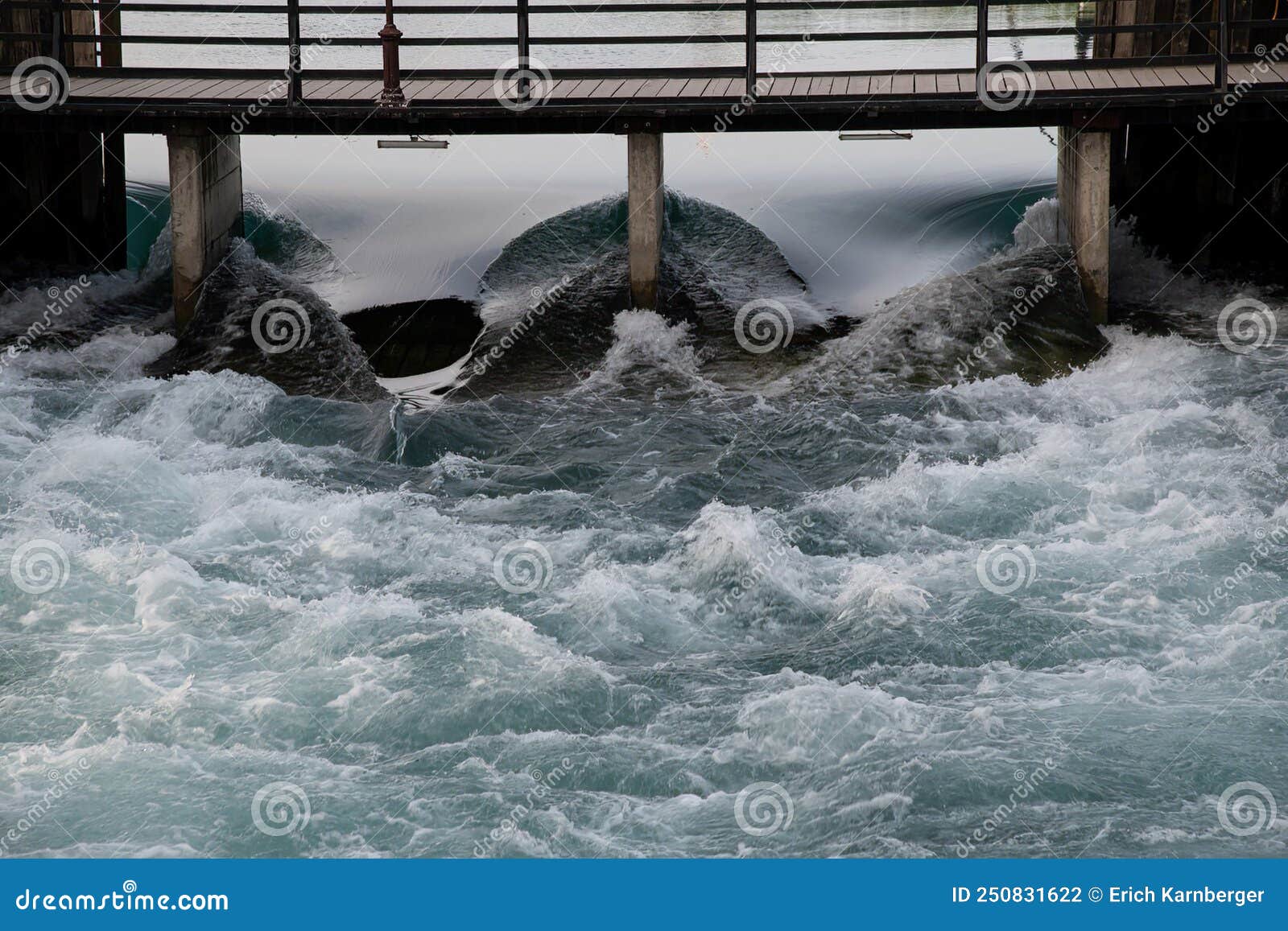 Water Flowing Under a Bridge Stock Photo - Image of danger, scenic ...