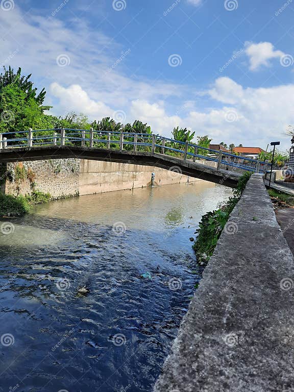 Water Flowing Under a Small Bridge Stock Photo - Image of water, view ...