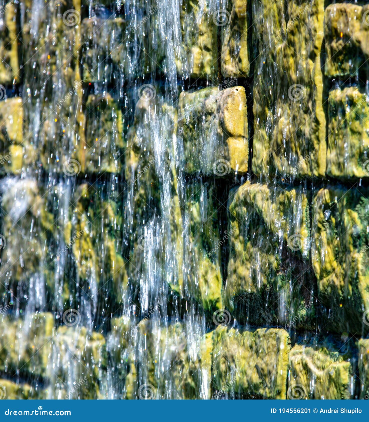 Water Flows Along a Brick Wall Stock Image - Image of stone, granite ...