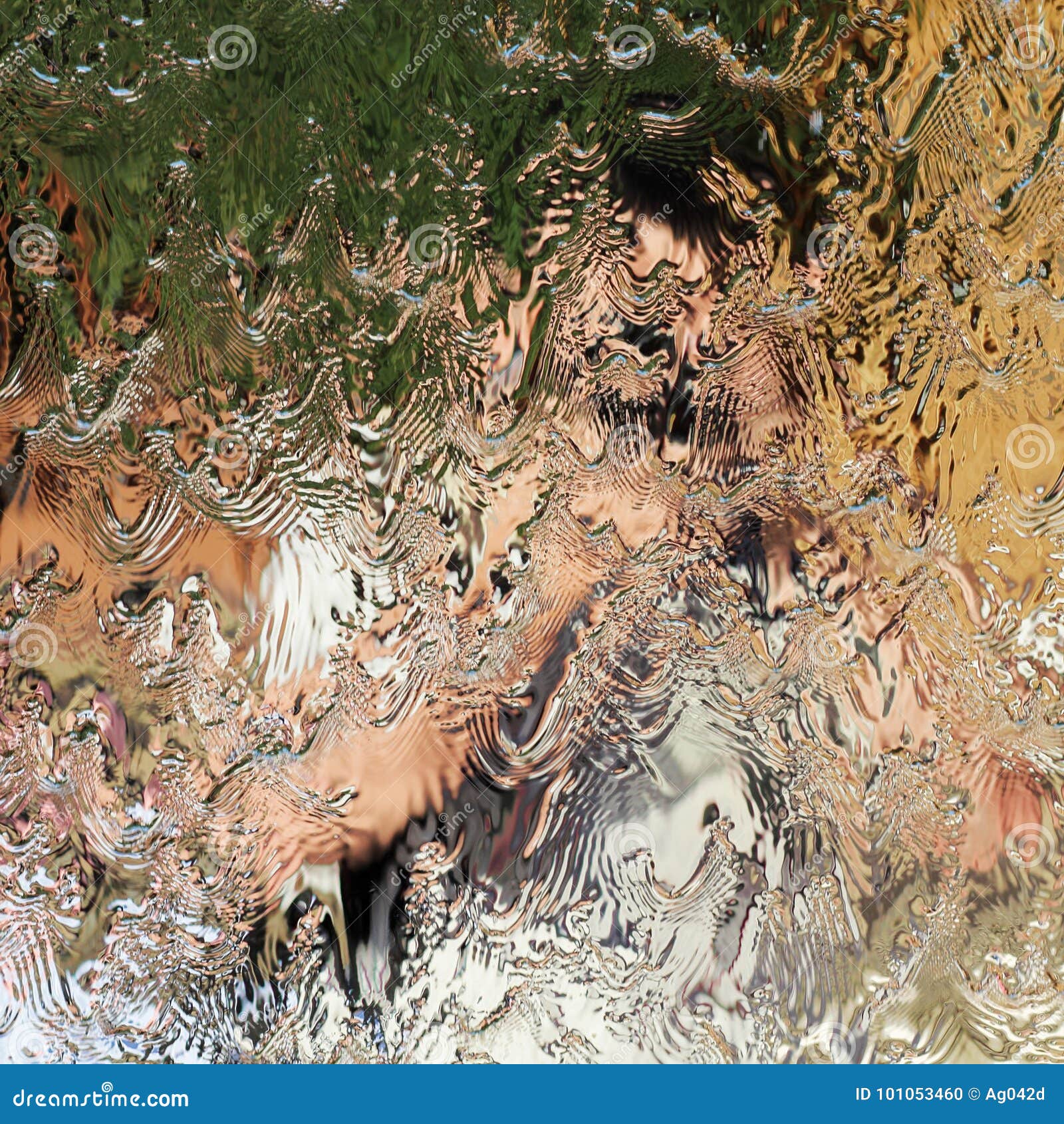 Water Flows Along the Wall of the Mirror, Horizontal Abstract Texture ...