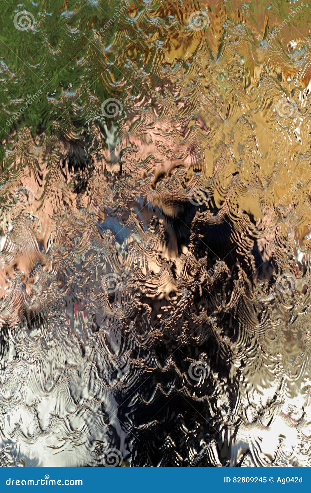 Water Flows Along the Wall of the Mirror Stock Image - Image of ...