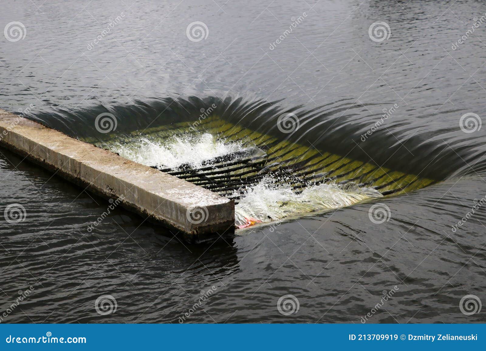 Water Flows Down through the Grate. Water Drainage Stock Image - Image ...