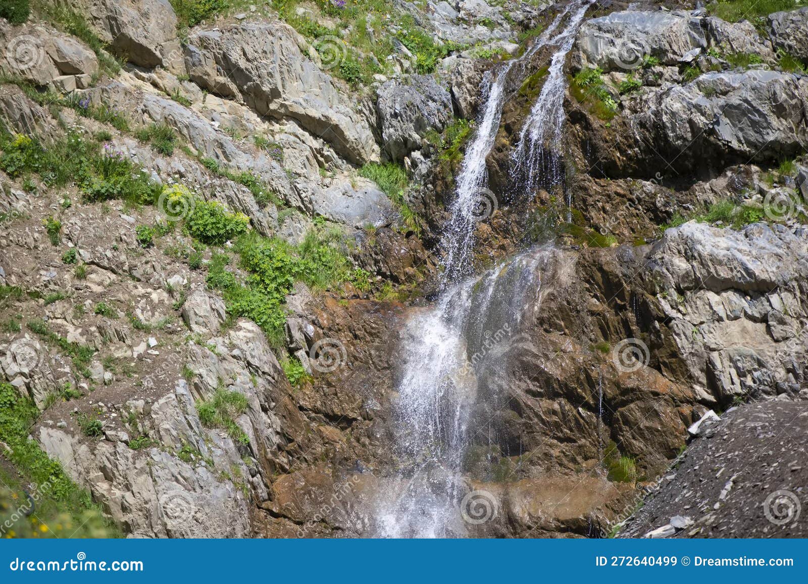 Water Flows Down from the Mountains Stock Image - Image of waterfall ...