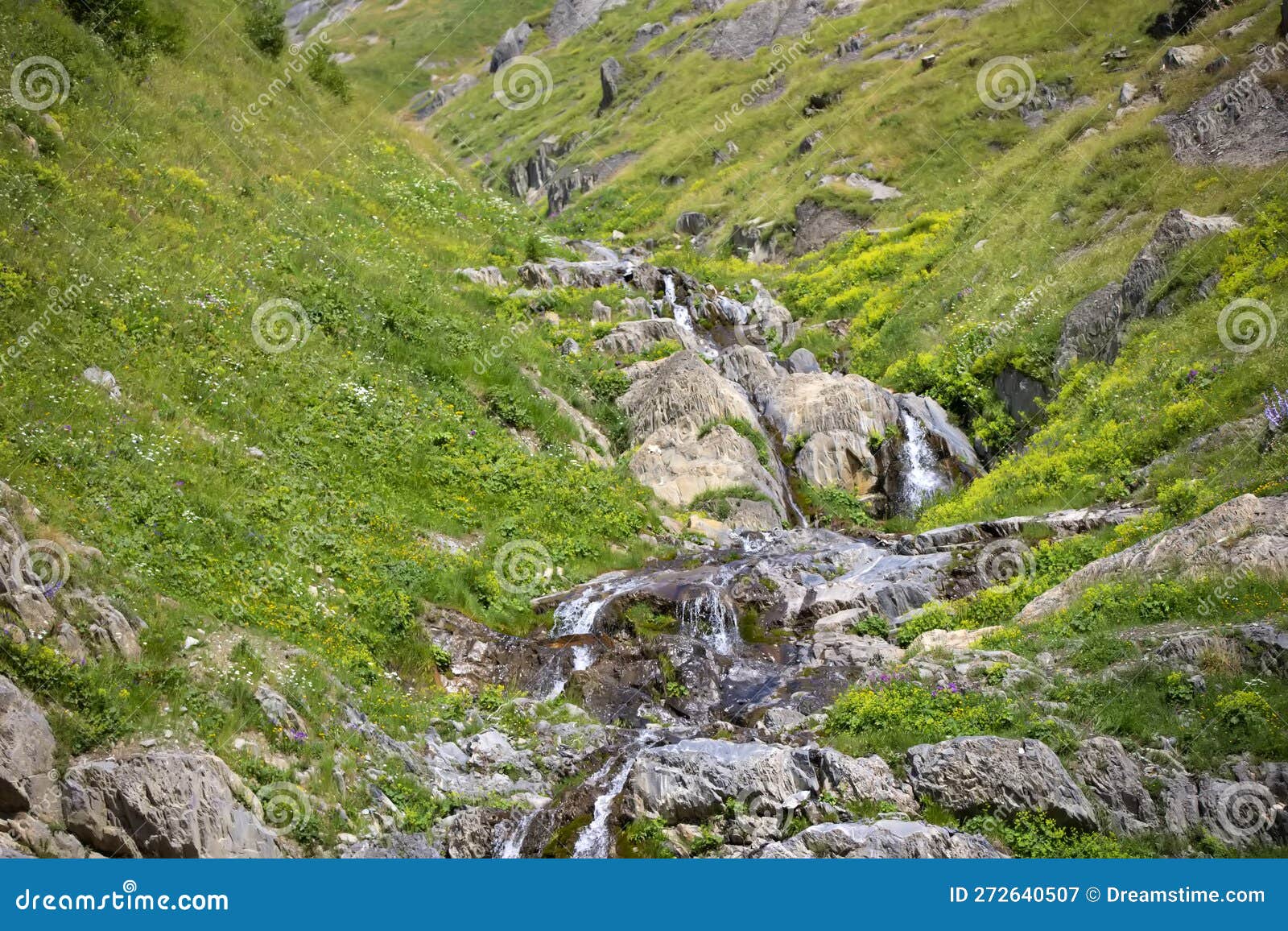 Water Flows Down from the Mountains Stock Image - Image of hike ...