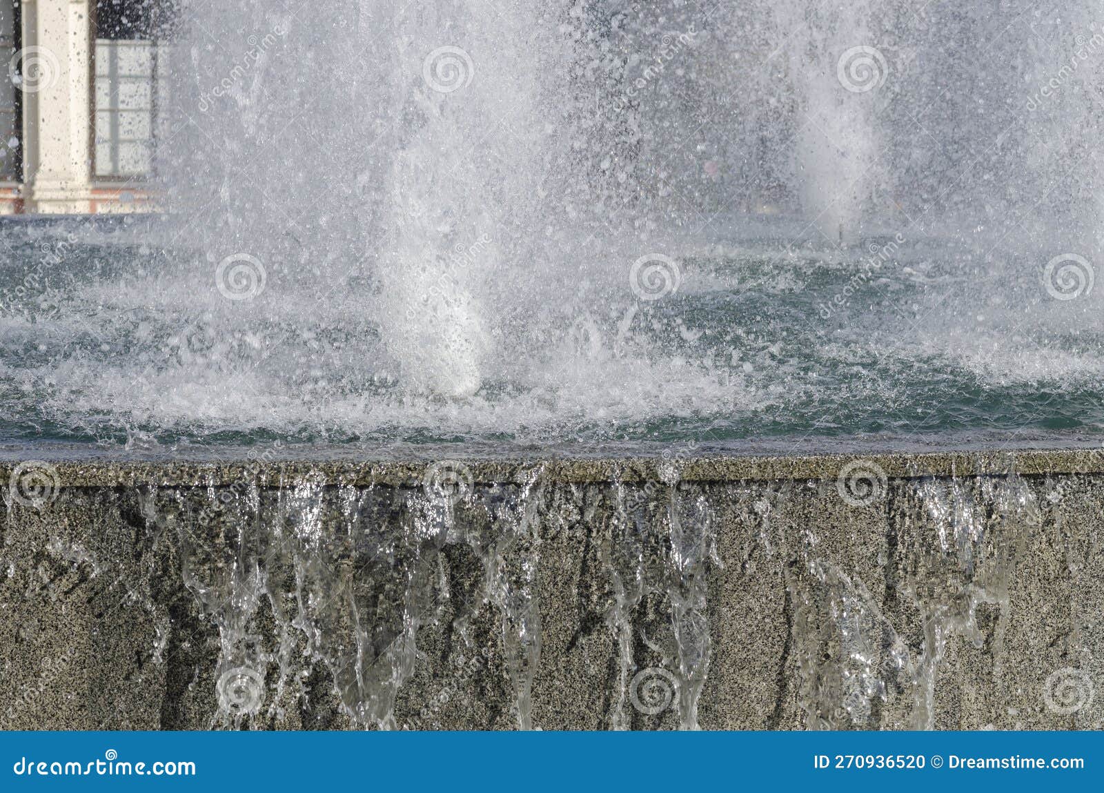 Water Flows Down the Wall Part of the Fountain Nice Background Stock ...