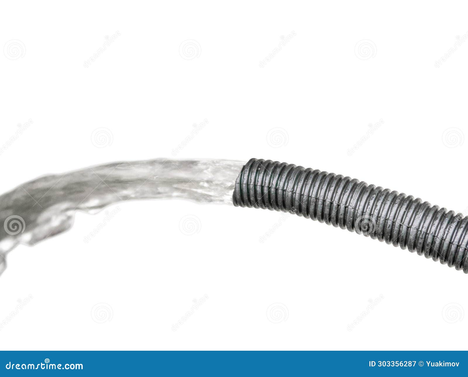 Water Flows from Garden Hose Side View Isolated Stock Image - Image of ...