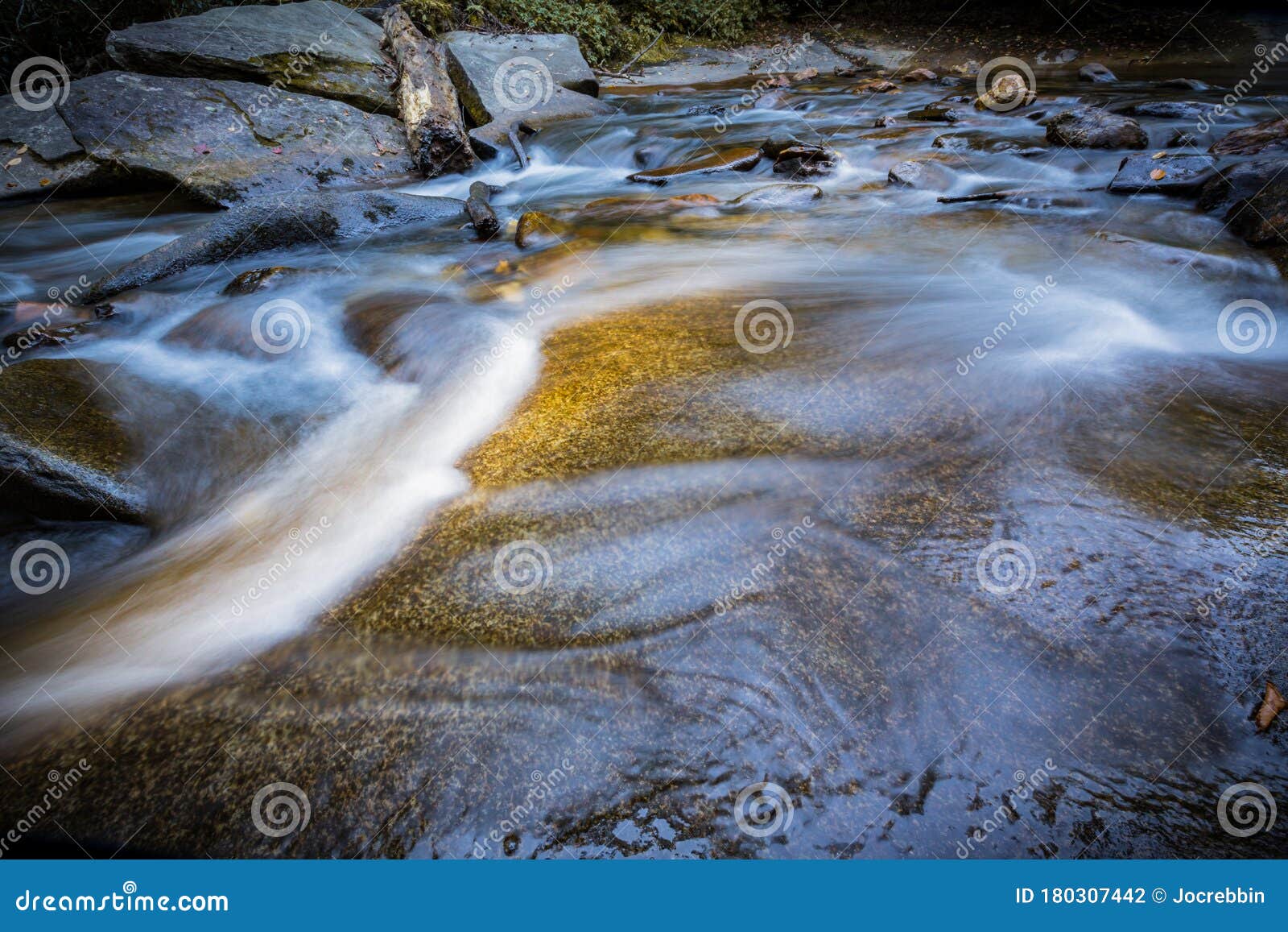Water Flows Gently Over the Rocks in Davidson River in Pisgah Forest ...