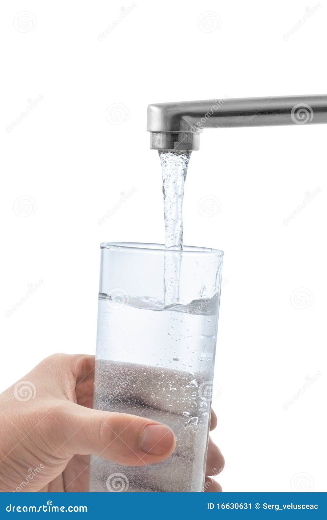 Water flows into the glass stock image. Image of flow - 16630631