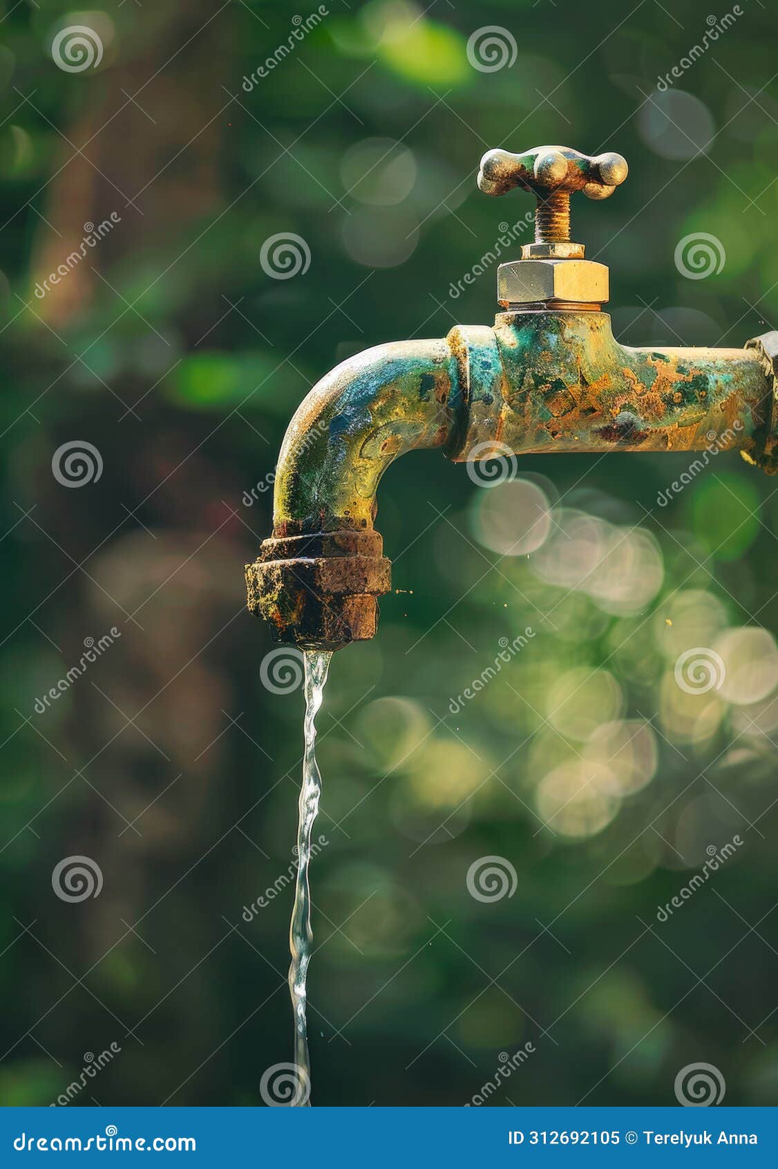 Water Flows from the Golden Tap Stock Image - Image of valve, nature ...