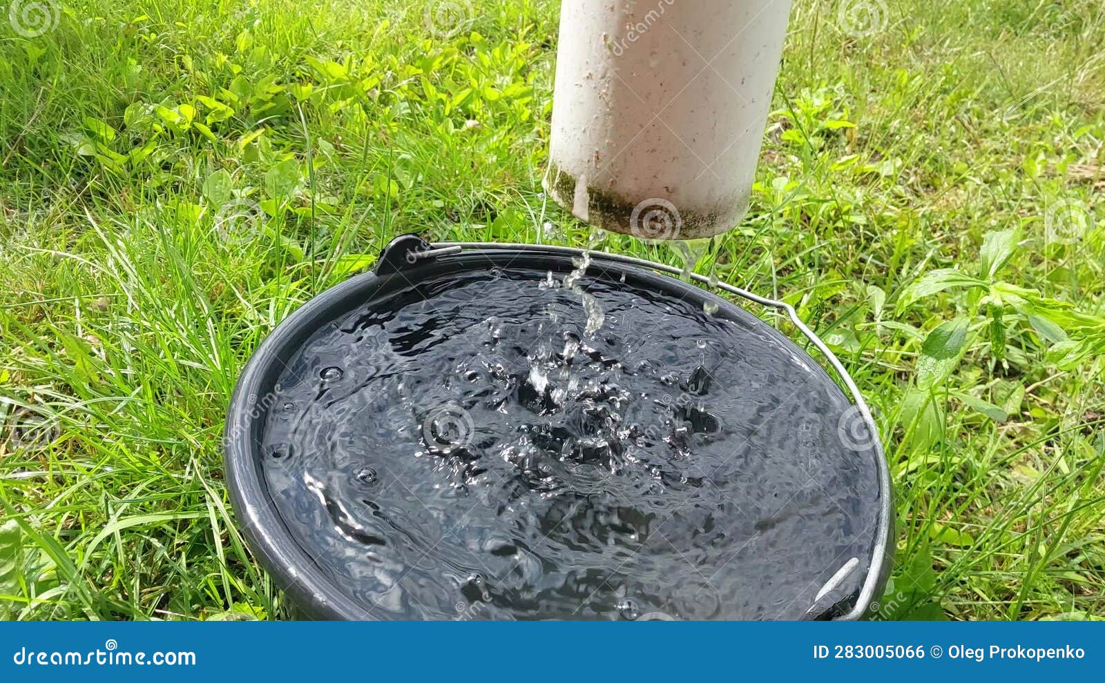 Water Flows from the Gutter into the Bucket Stock Footage - Video of ...