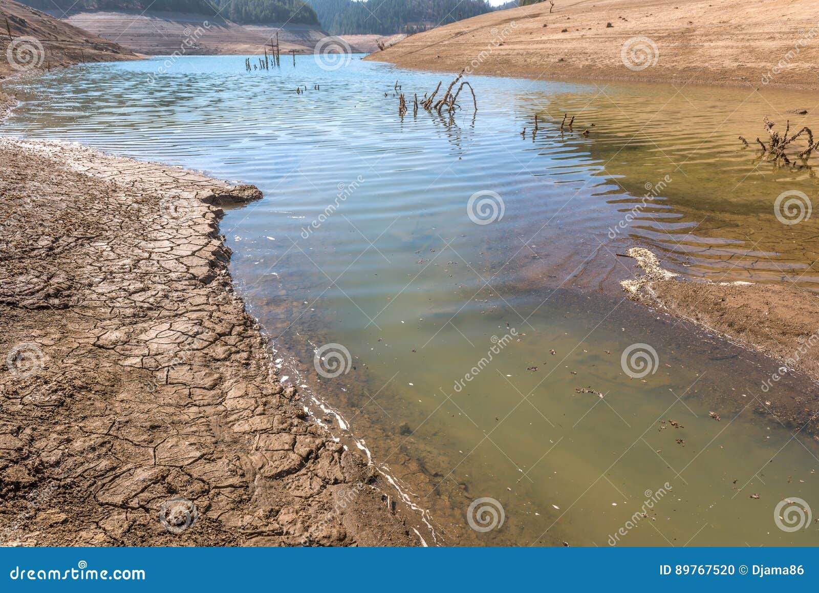 Water flows into the lake stock photo. Image of color - 89767520