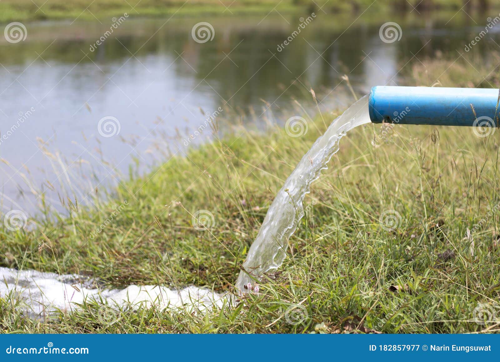 The Water that Flows Out of the Pipe into the Natural Water Source ...