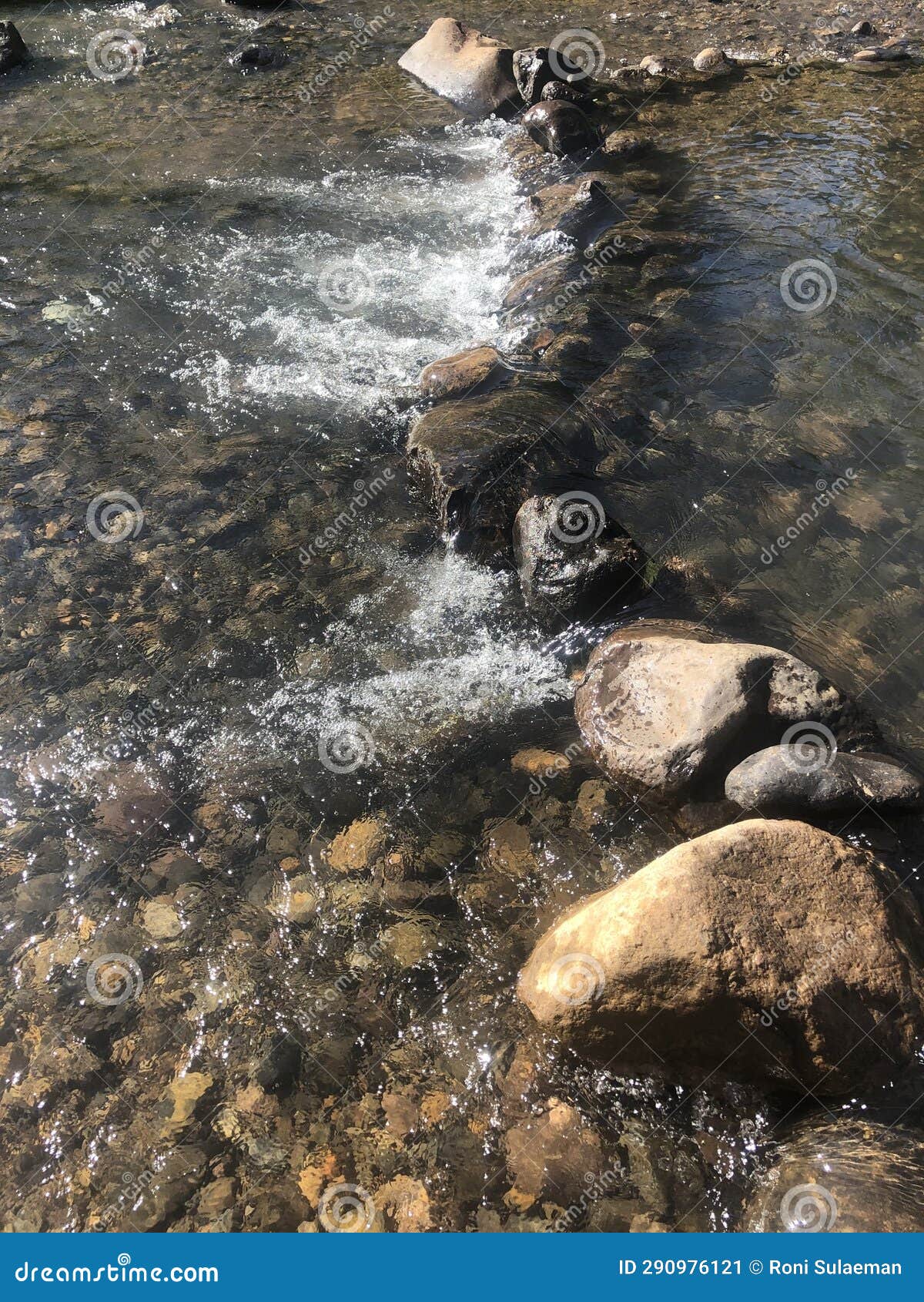Water flows over the rocks stock image. Image of rock - 290976121