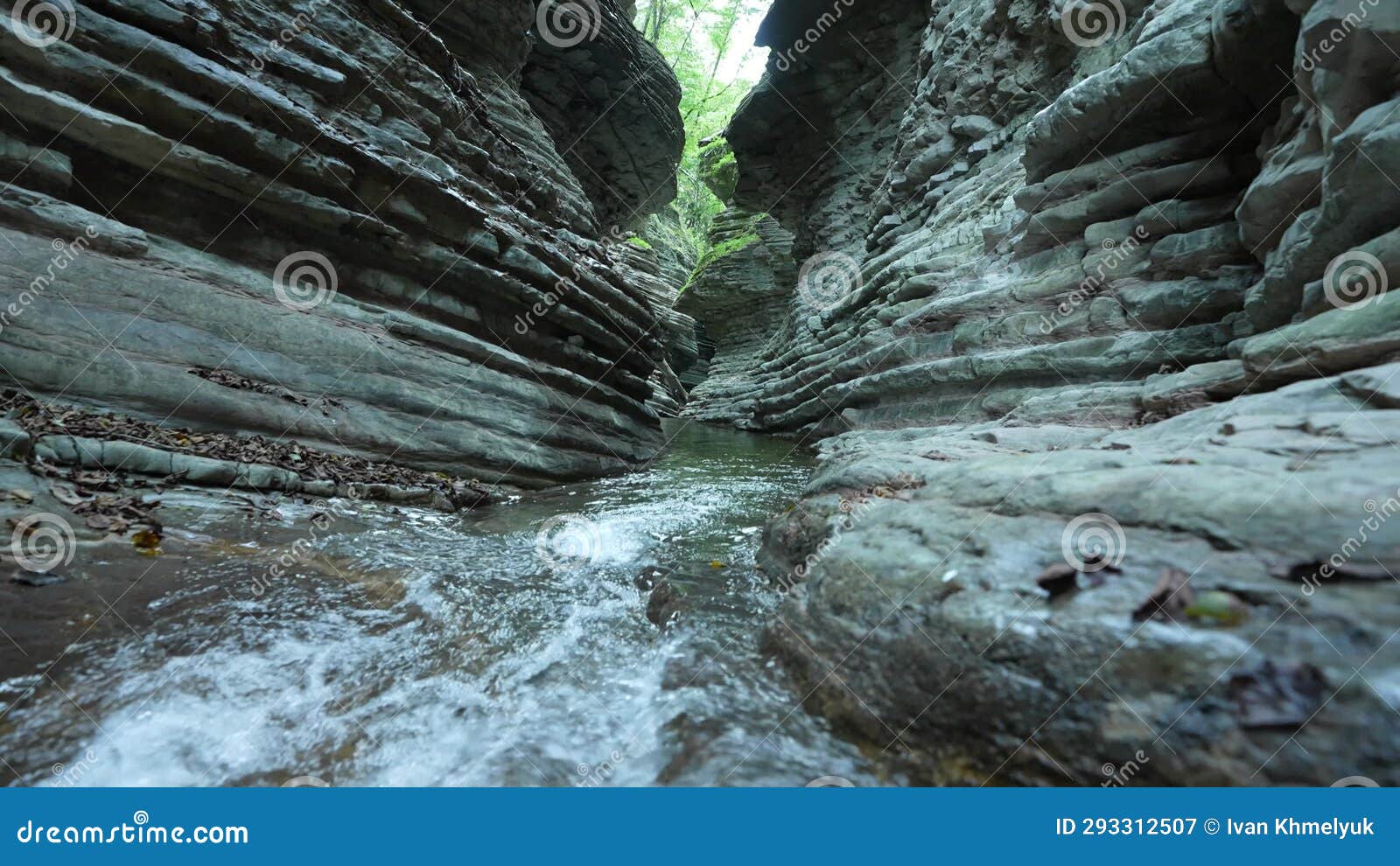 Stream Flows between Mountains in Slow Motion Stock Video - Video of ...