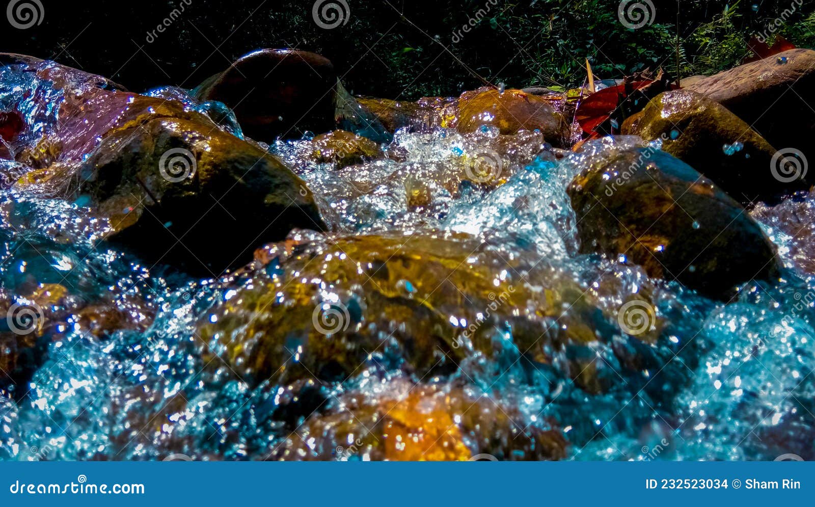 Water Flows on the Rocks of the River Stock Photo - Image of underwater ...