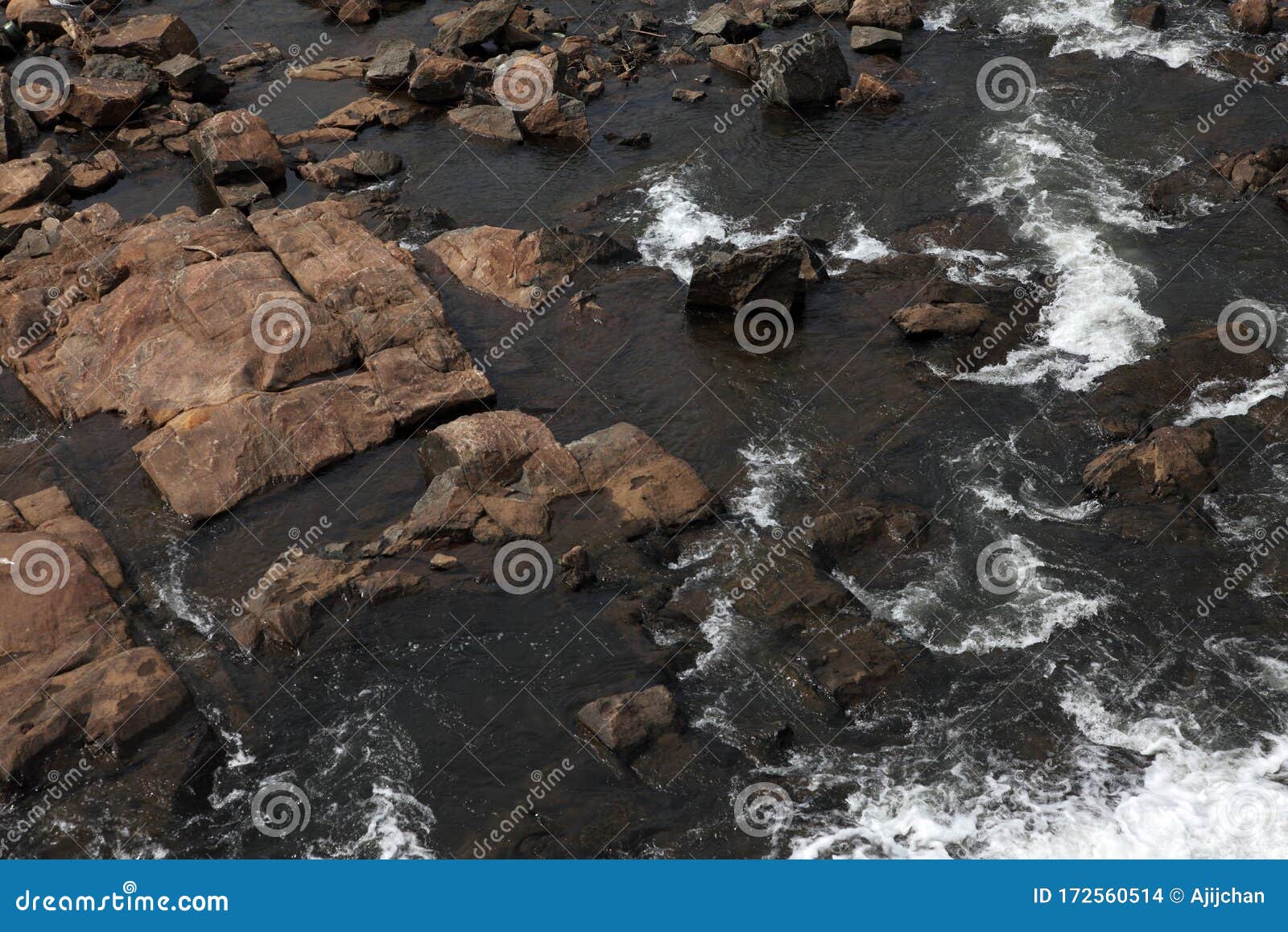 Water Flows on a Rocky Surface Stock Photo - Image of ecology, riverbed ...