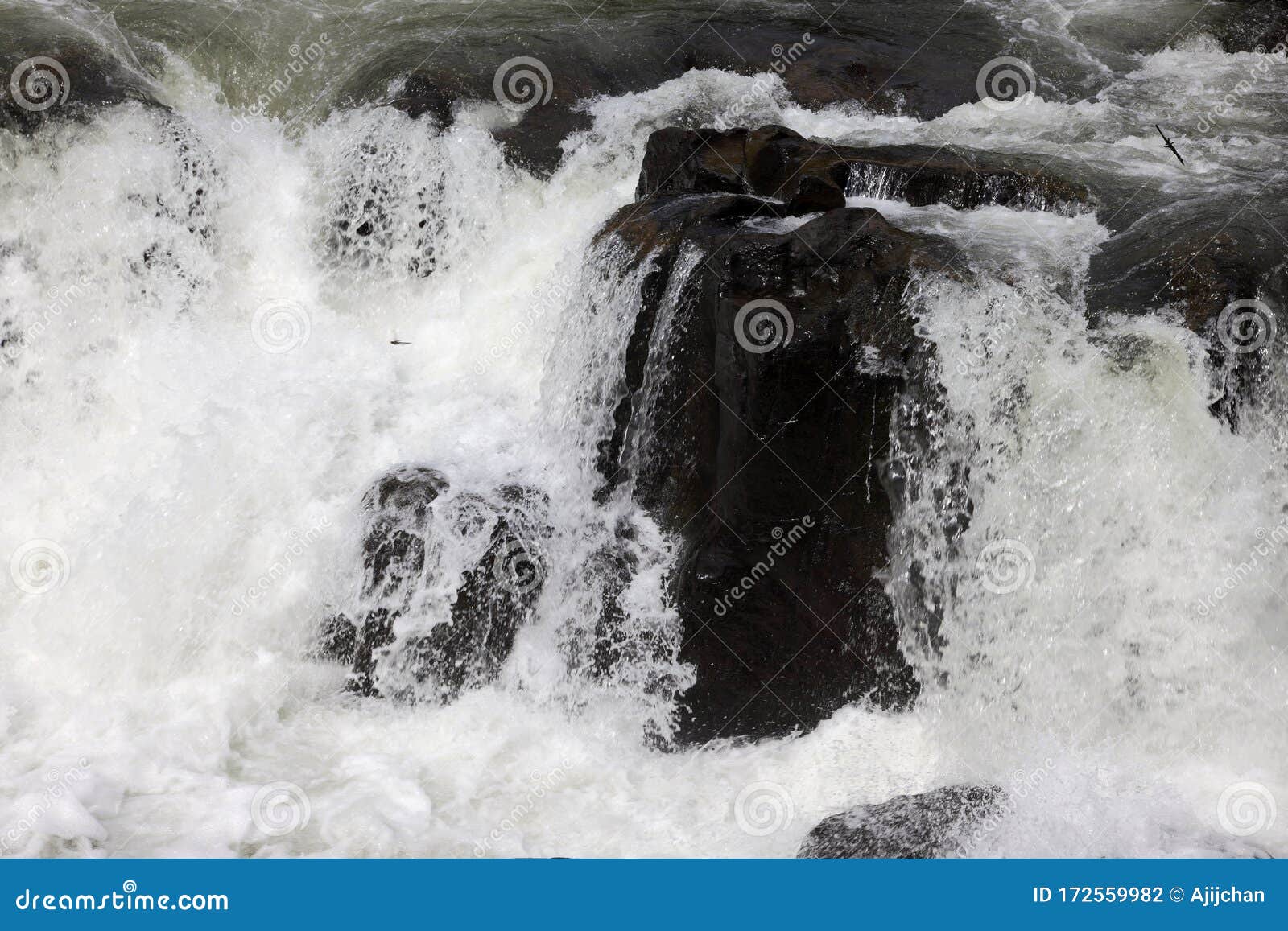 Water Flows on a Rocky Surface Stock Photo - Image of environment ...