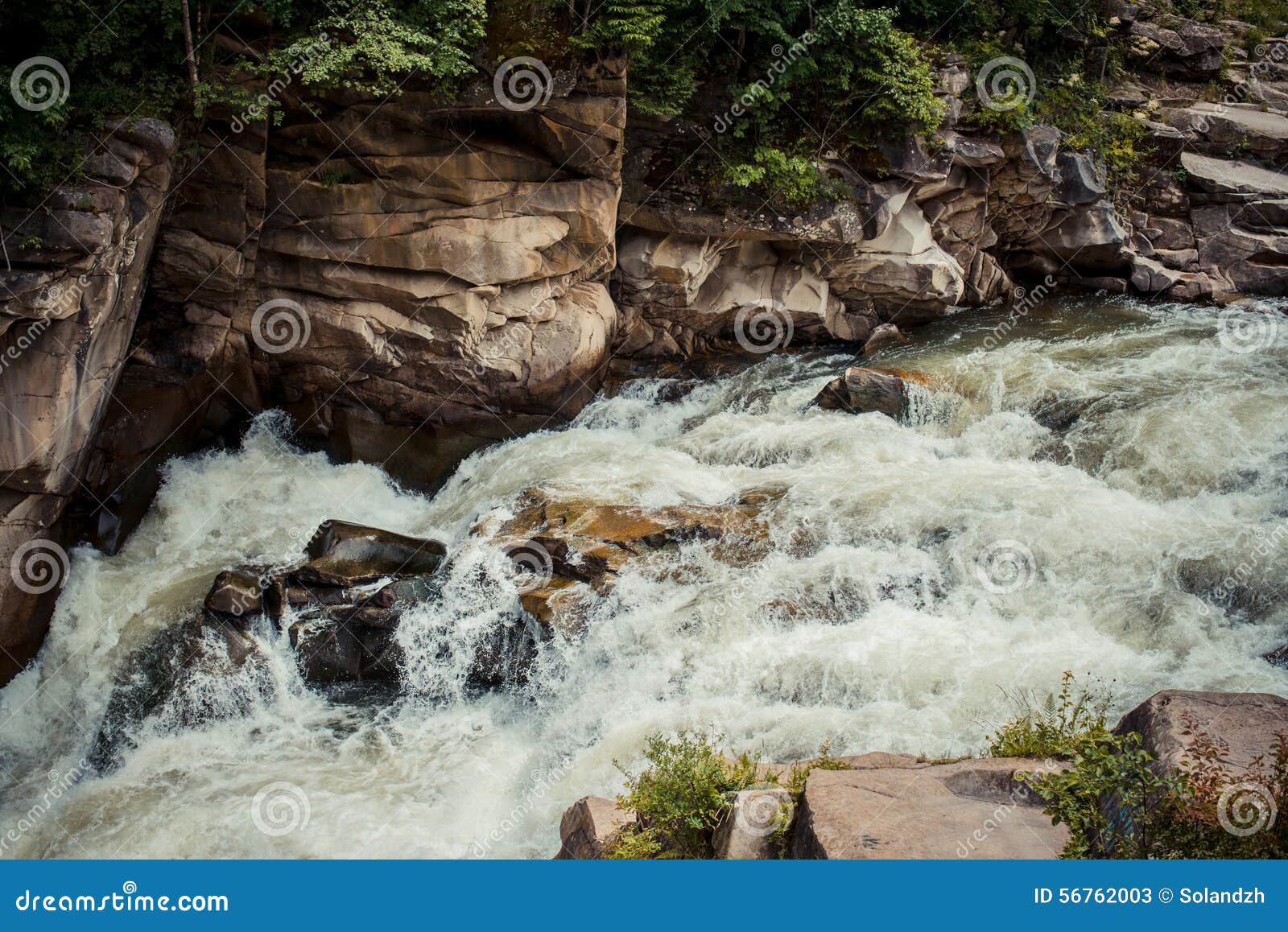 Water Flows Swiftly Over a Stream S Rocky Bottom Stock Image - Image of ...