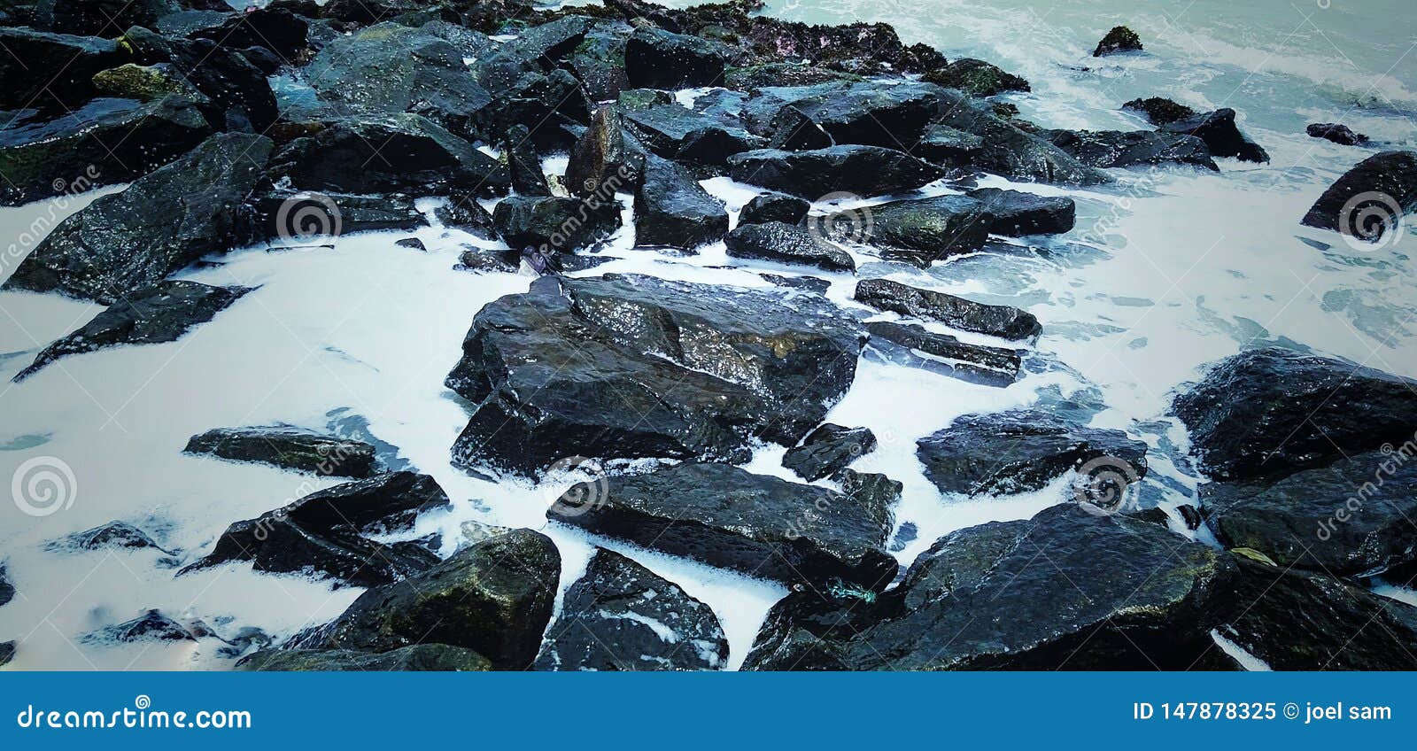 Water Flows Throw the Stones. Stock Image - Image of water, flows ...