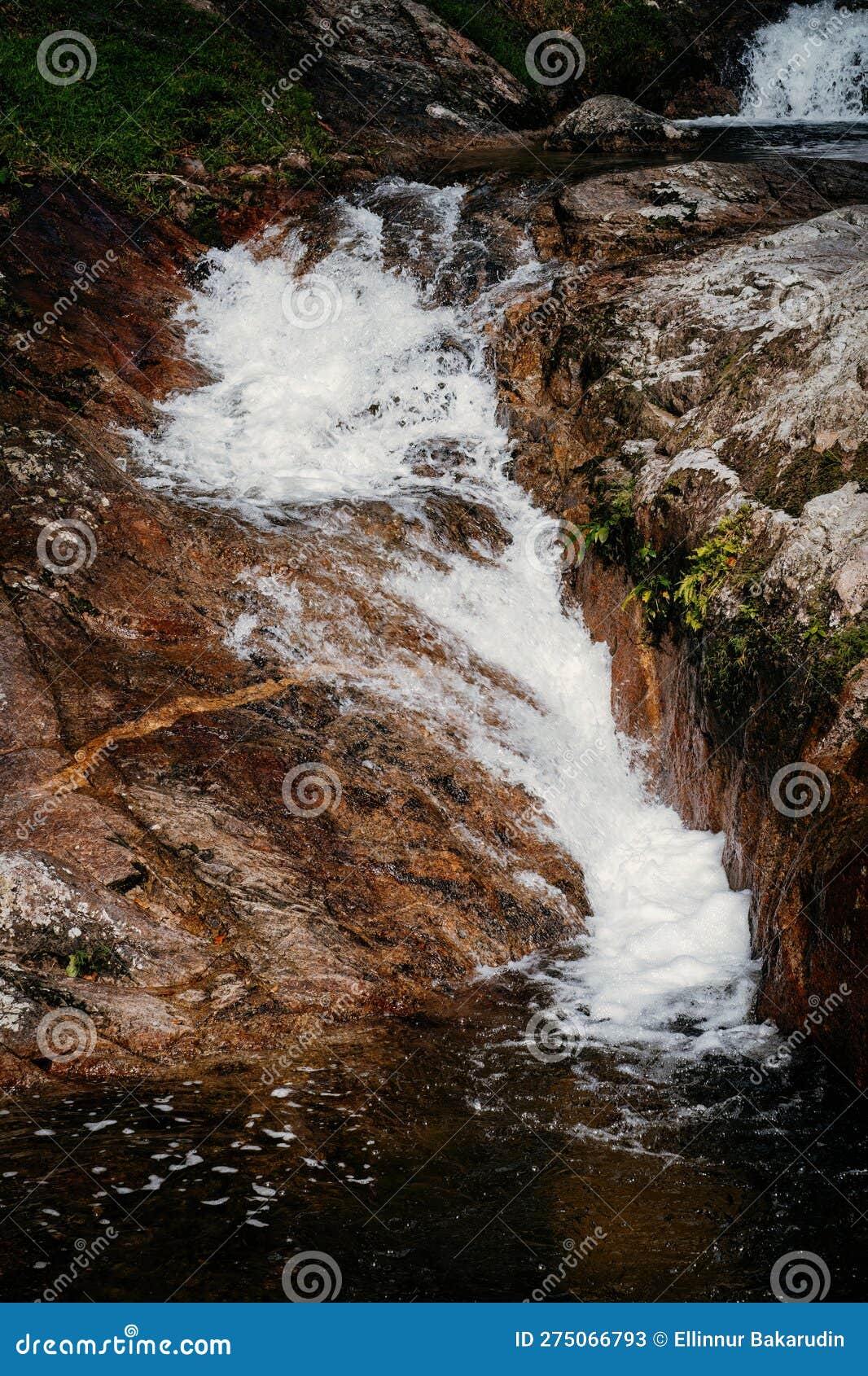 Water Flows from the Upper Cascade into the River Stock Image - Image ...