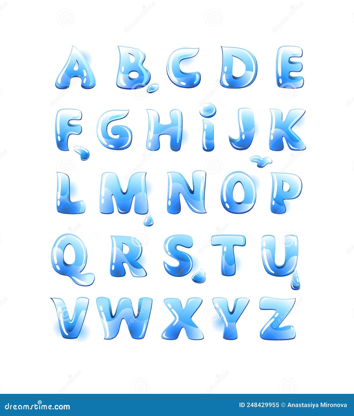 Water font stock vector. Illustration of typeface, modern - 248429955