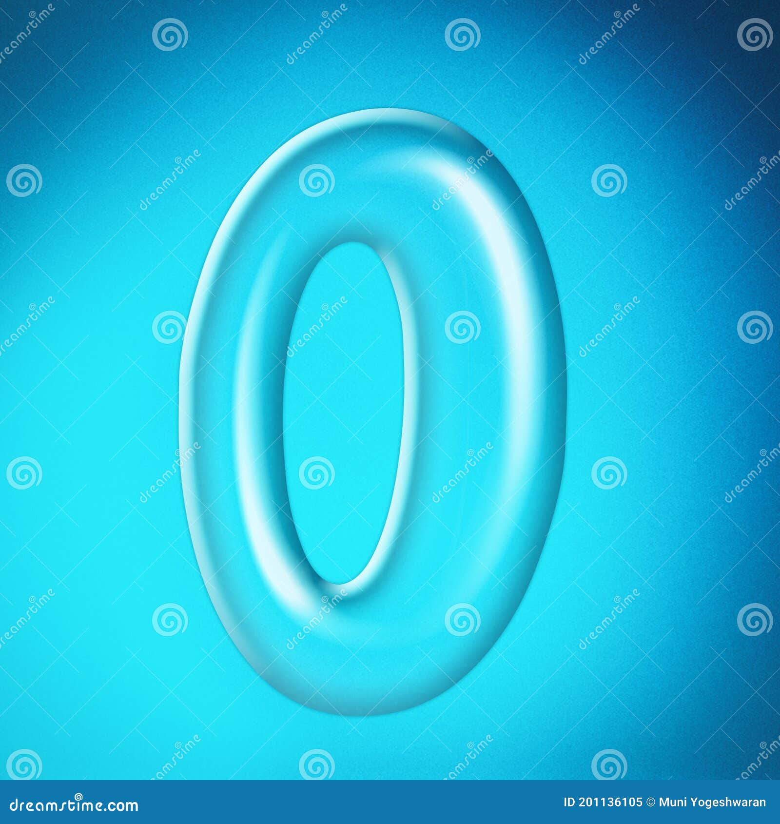Water Font Number 0 Font Clear Water Letter. 3D Rendering Stock ...