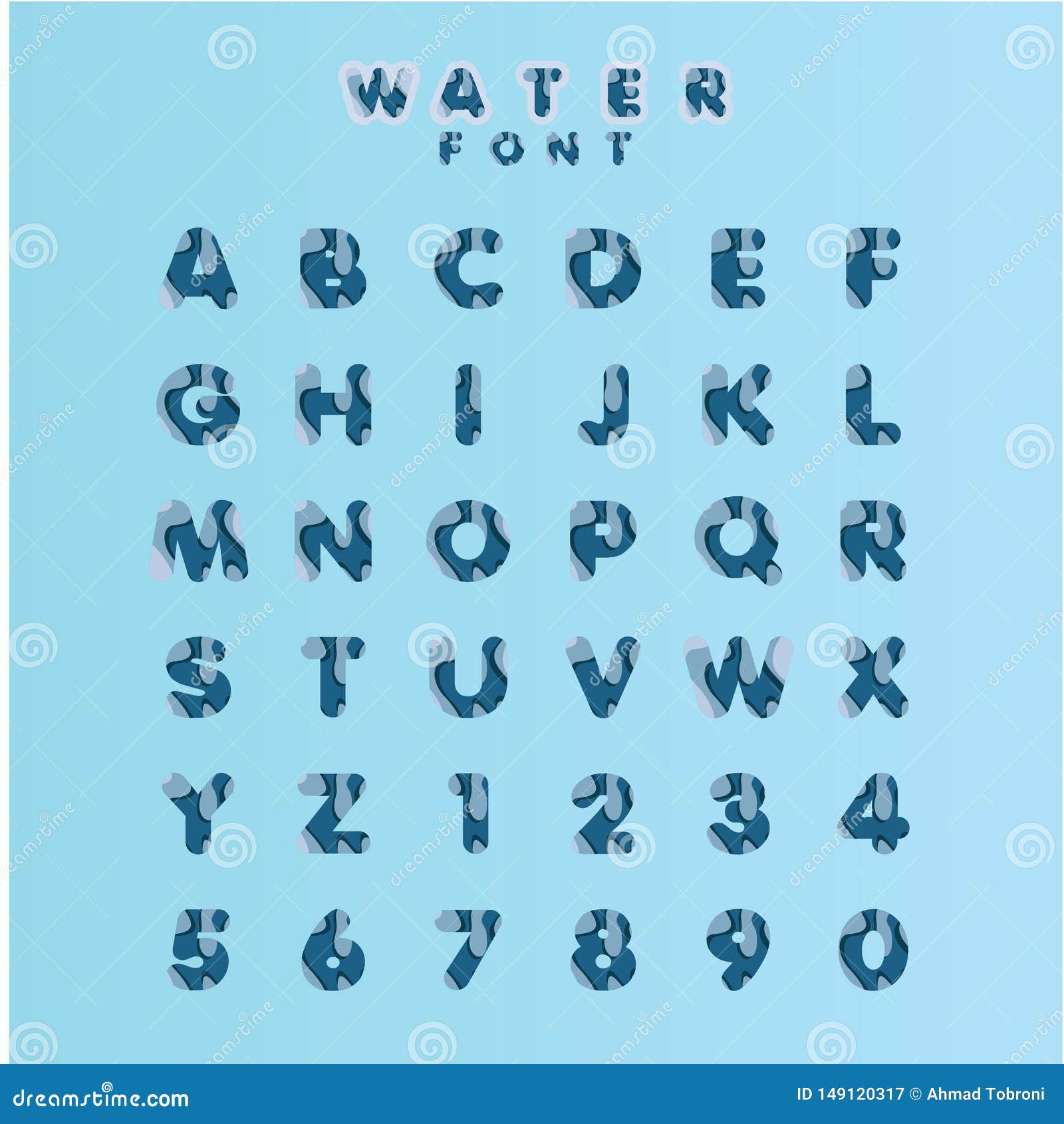 Water Font Set Vector Template Design Illustration Stock Vector ...