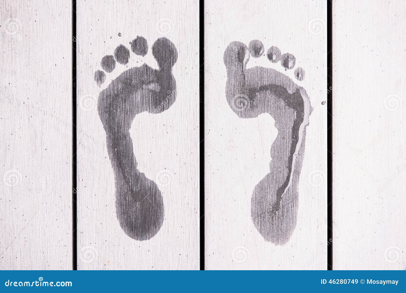Water Footprint on the Floor Stock Image - Image of footmark, walk ...