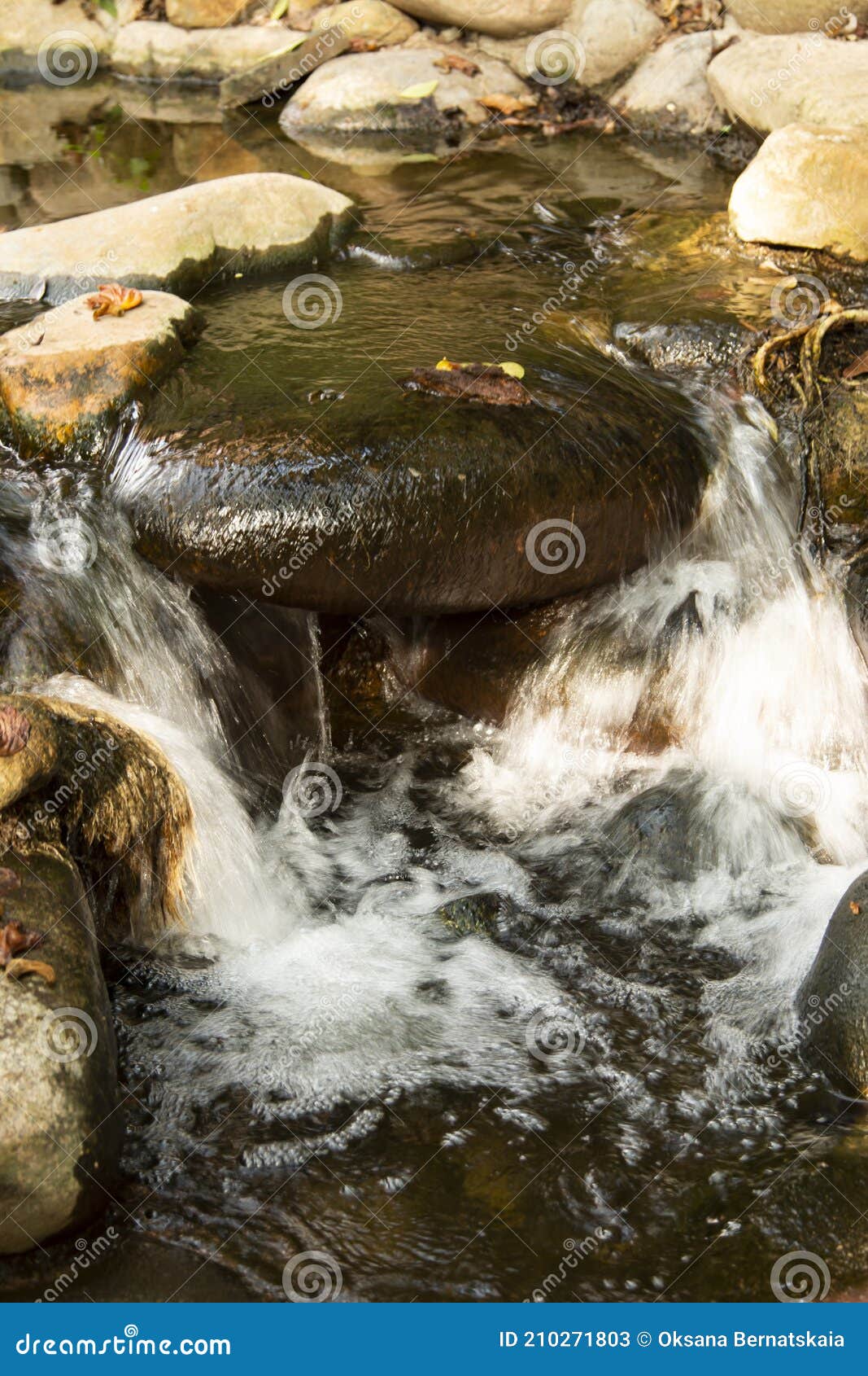 Water in the Form of a Waterfall between Stones Stock Image - Image of ...