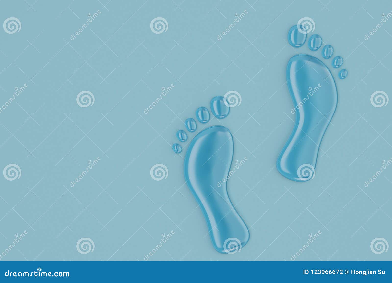 Water Forming a Footprint 3d Illustration. Stock Illustration ...