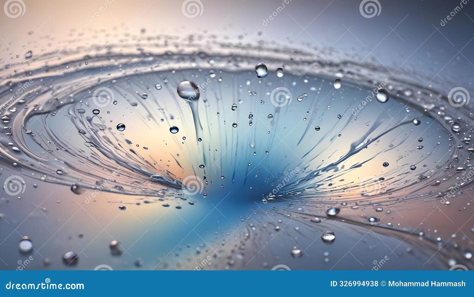 Water Forms a Dynamic Funnel Shape, Pulling Droplets Inwards Against a ...