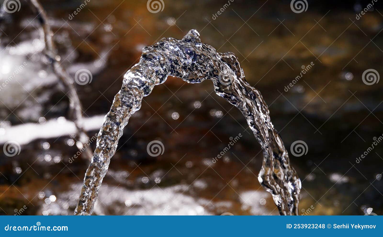 Fountain Jet with Drops of Flying Water Stock Photo - Image of fountain ...