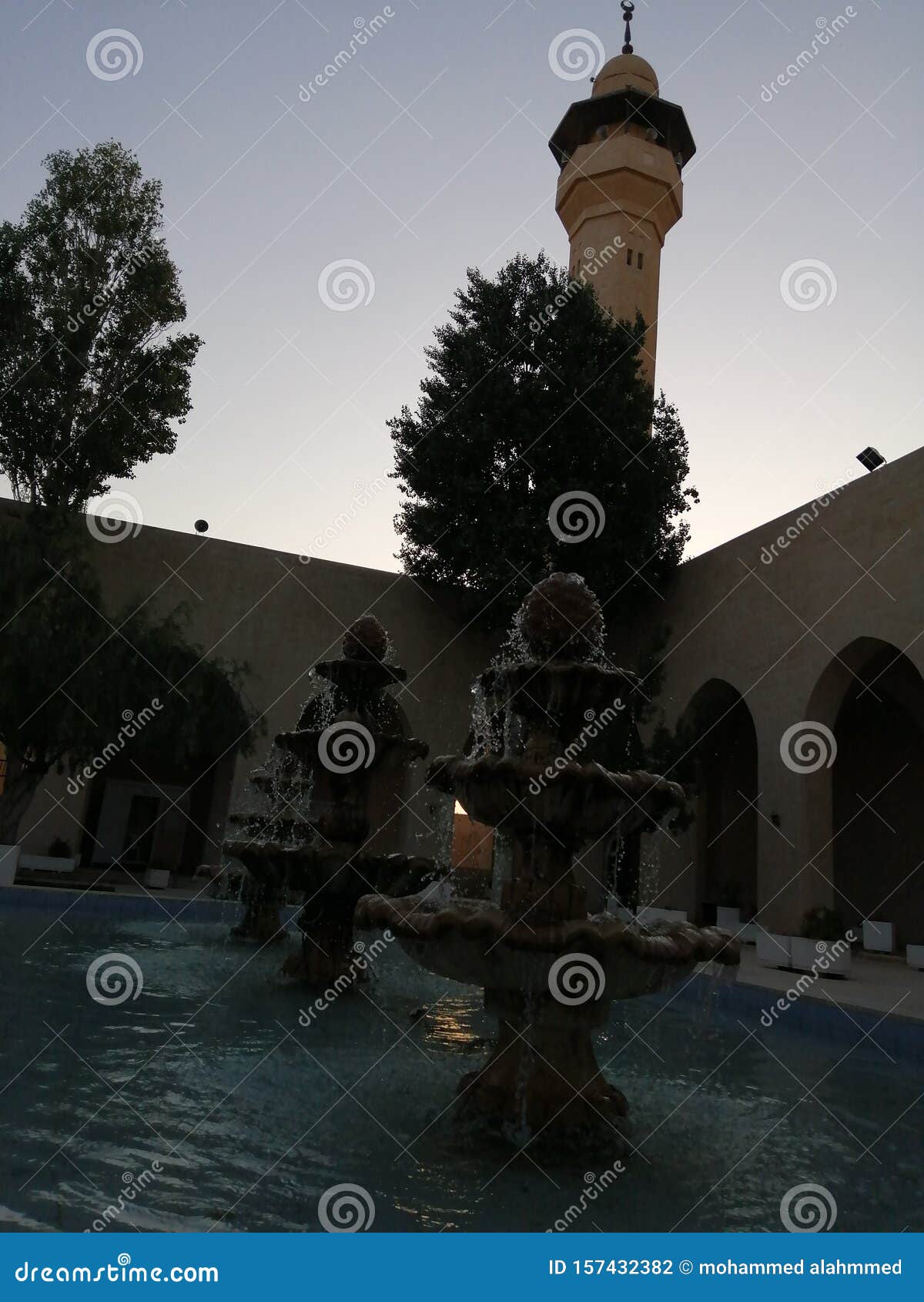 A Water Fountain in the Mosque at Sunset Stock Photo - Image of water ...